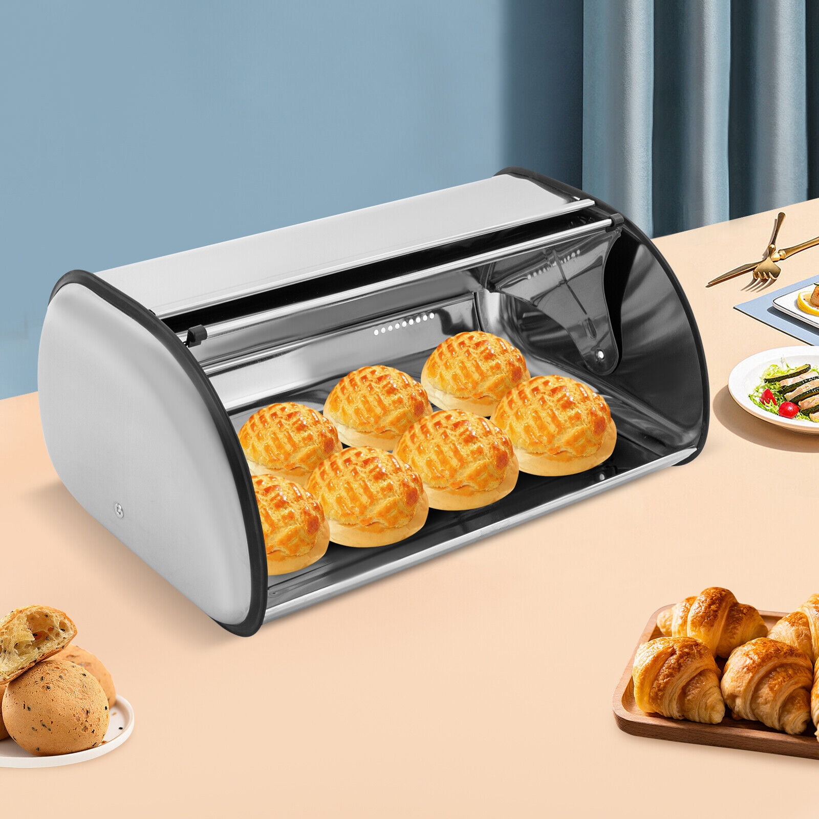 Premium Stainless Steel Bread Box – Large Capacity, Anti-Rust, Anti ...