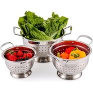 Navaris Stainless Steel Colander 4.8L / 5-Quart - Metal Strainer with ...