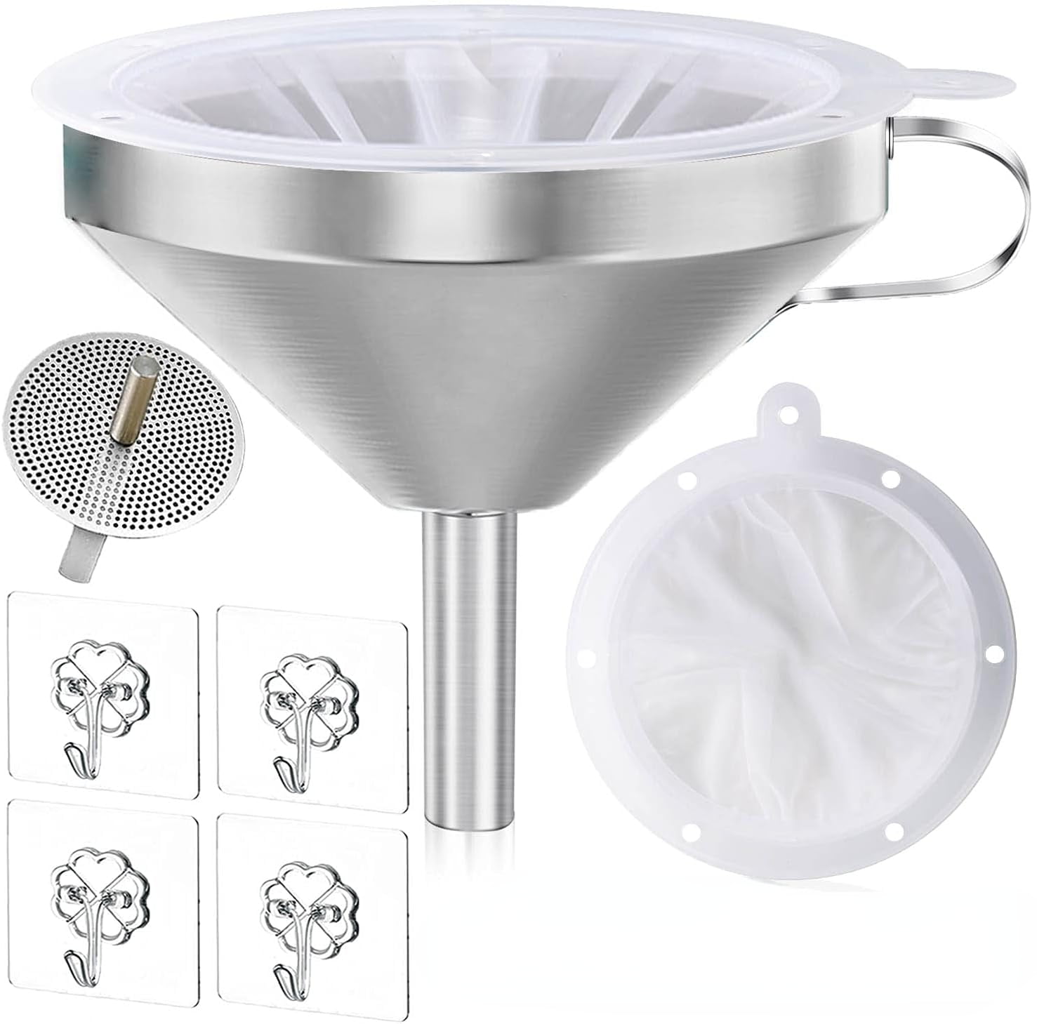 Premium Stainless Steel Funnel, 5 Inch Food Grade Kitchen Funnels with ...