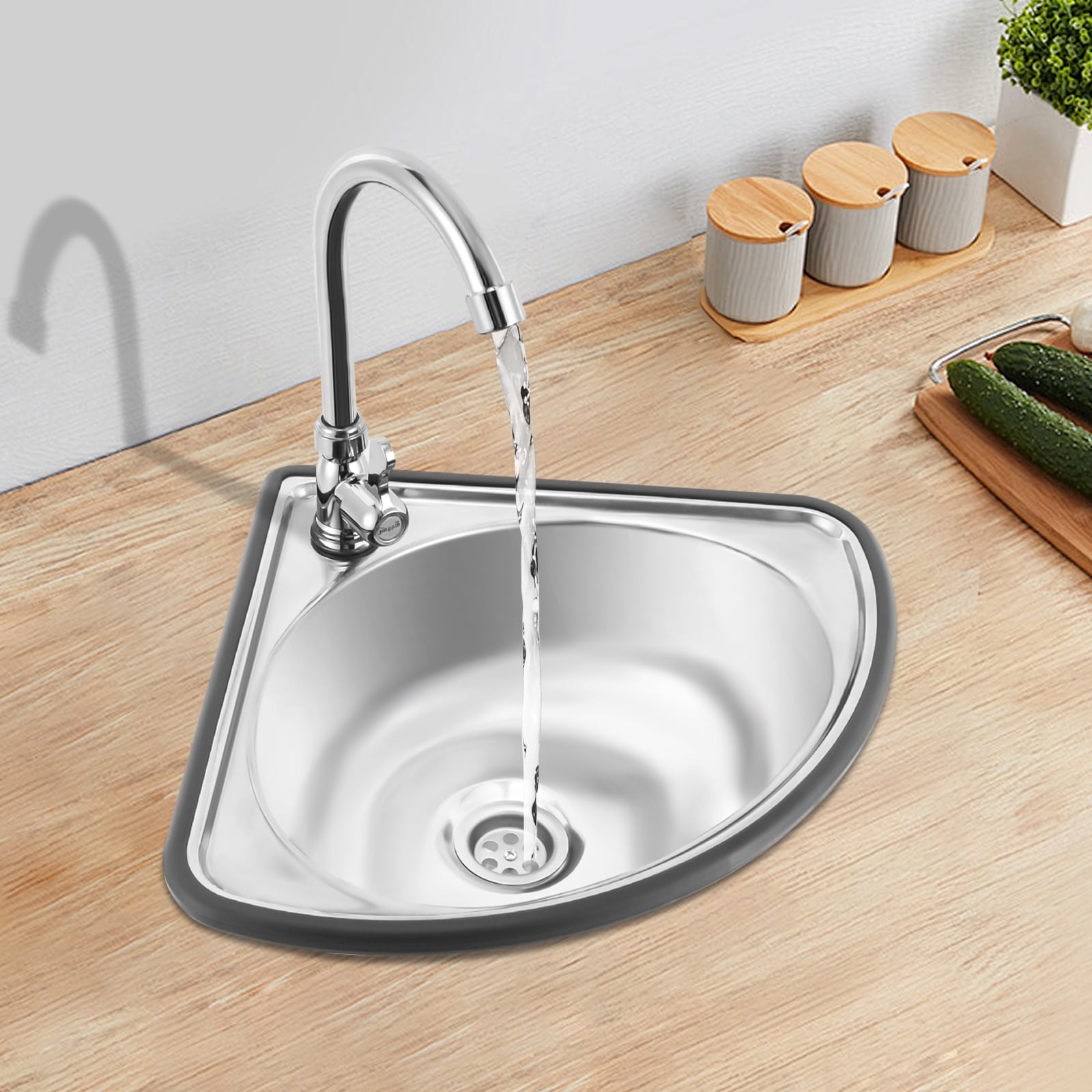 Premium Stainless Steel Kitchen Sink – Adjustable Faucet, Splash ...