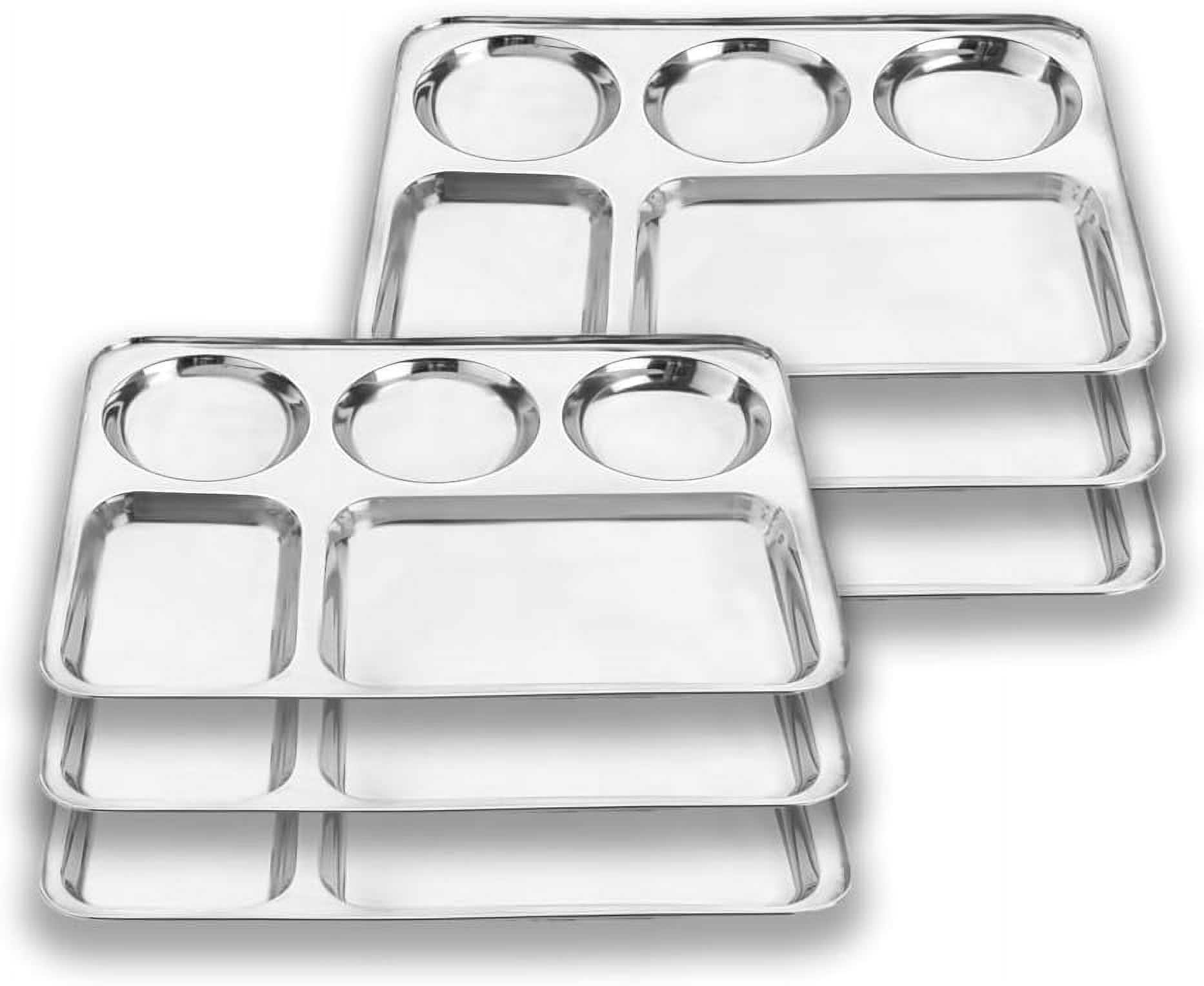 Premium Stainless Steel Luxurious 5 In 1 Three Compartment Divided ...