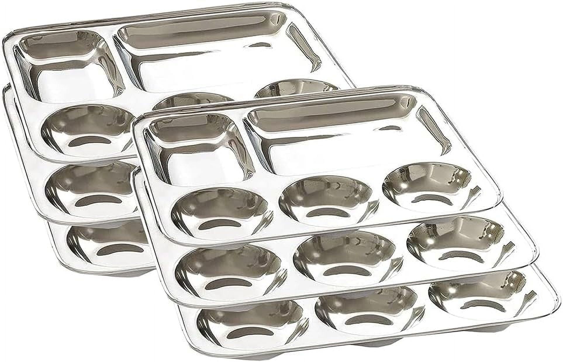 Premium Stainless Steel Luxurious 5 in 1 Three-Compartment Divided ...