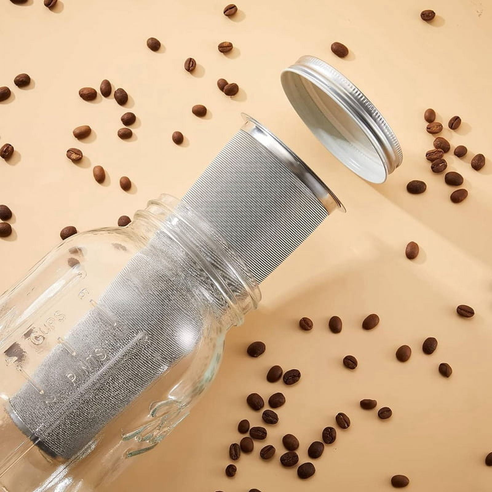 Premium Stainless Steel Jar Ice Coffee Maker Ice Tea Infuser Thick Mesh ...