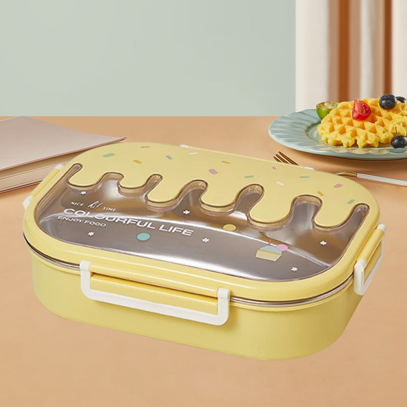 Premium Stainless Steel Microwave Lunch Box with Dividers - Leak Proof ...