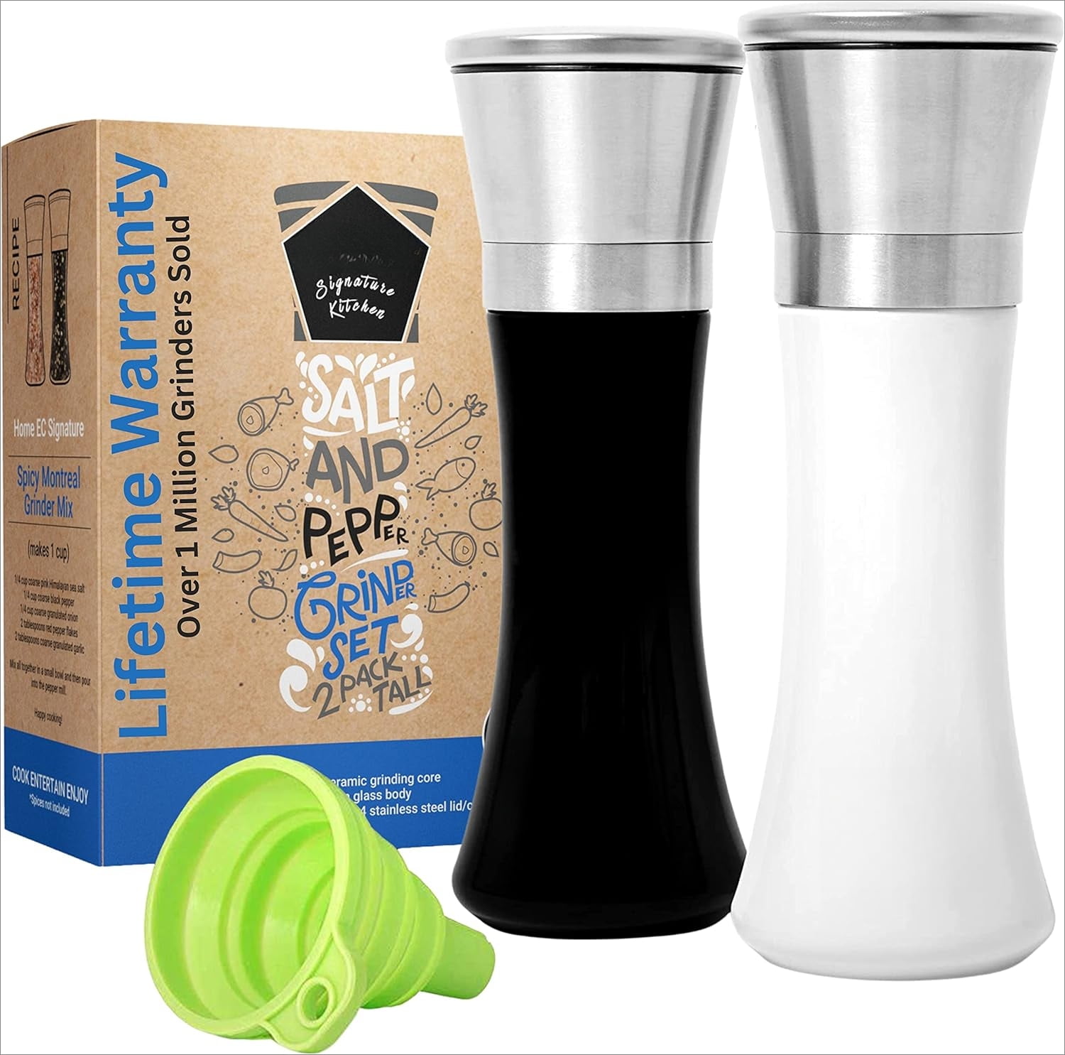 Premium Stainless Steel Sea Salt and Pepper Grinder Set of 2 ...