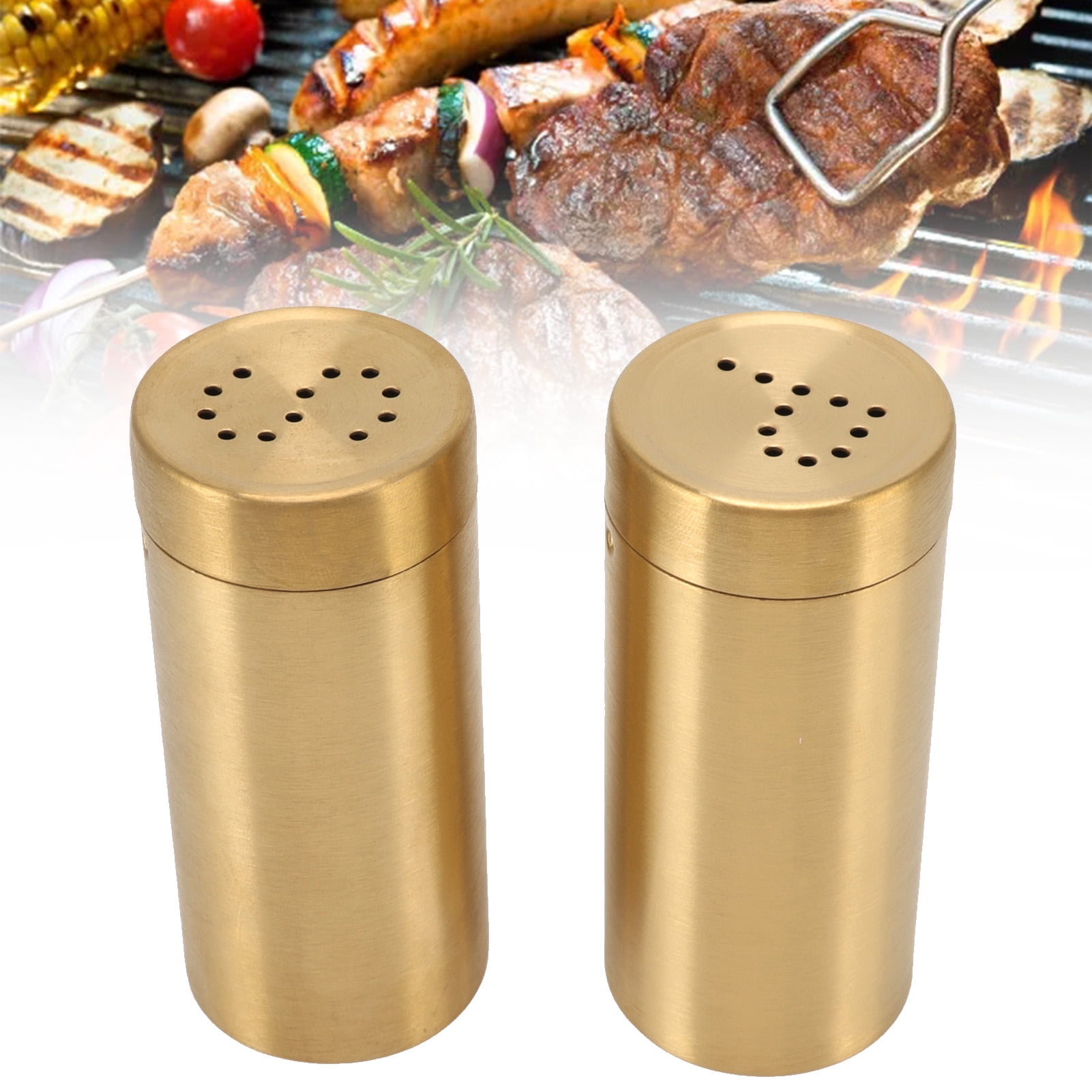 Premium Stainless Steel Seasoning Containers, Screw,On Lid, Keeps ...