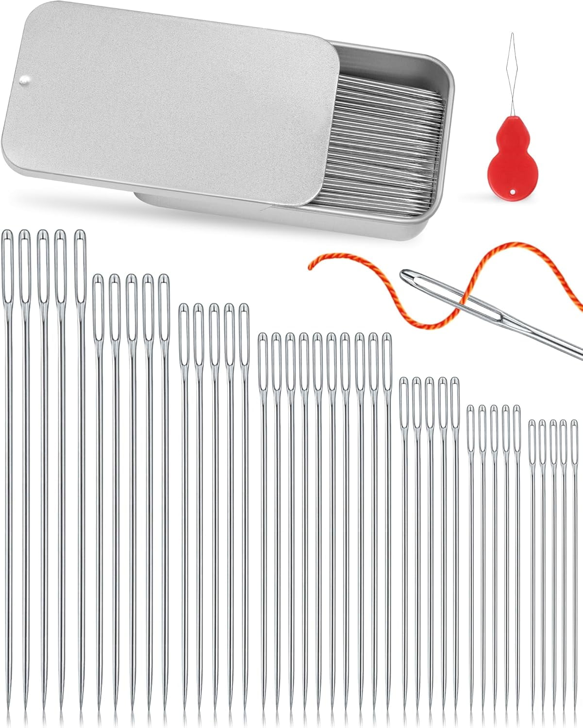 Premium Stainless Steel Sewing Needles, Large Eye Sharp Needles for ...