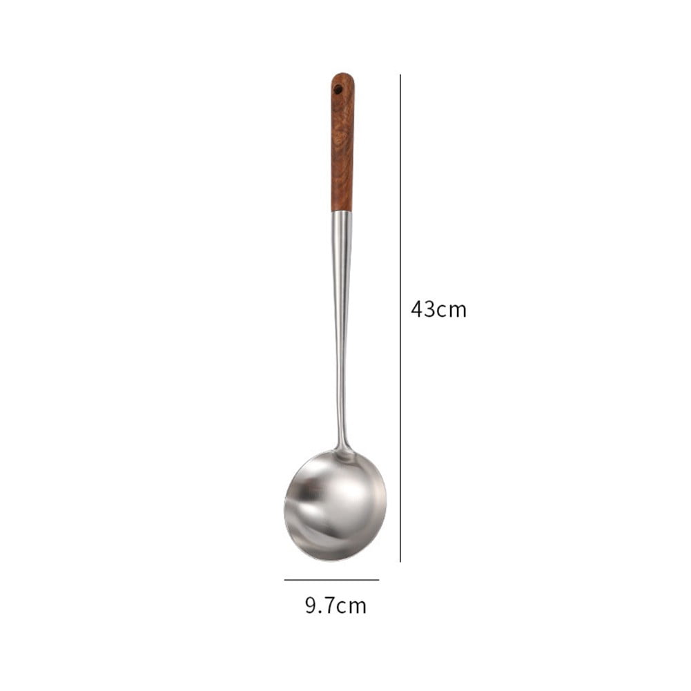 Premium Stainless Steel Spatula, Soup Spoon, Skimmer Ladle Wok Pan ...