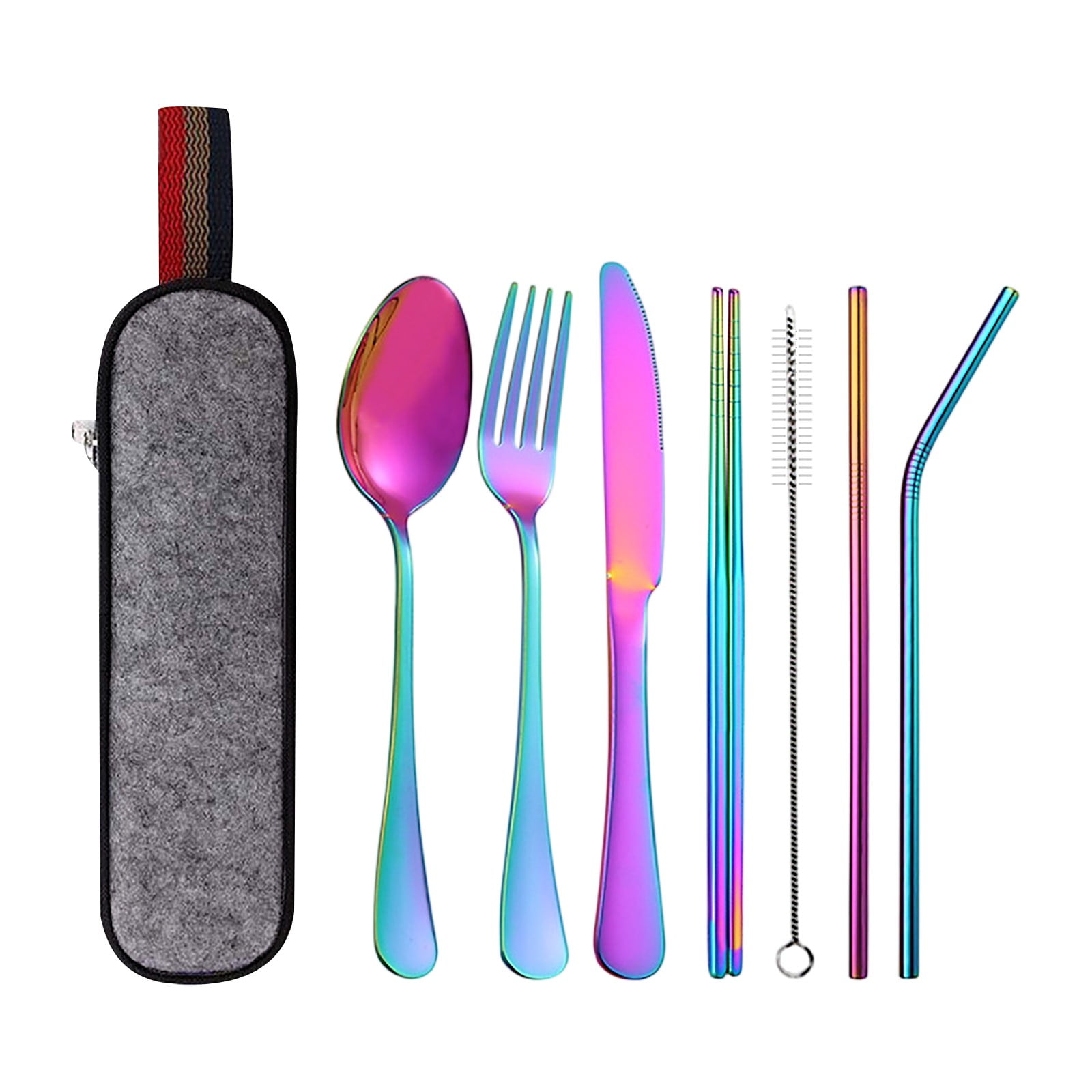 Premium Stainless Steel Travel Utensil Set with Case Portable Flatware ...