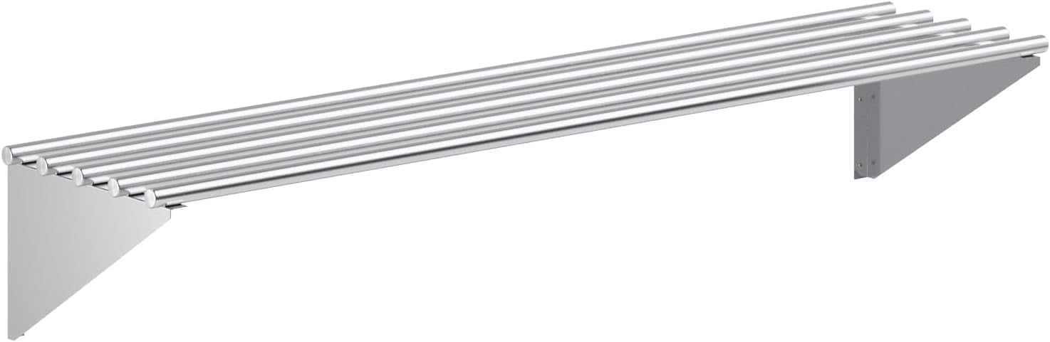 Premium Stainless Steel Tubular Wall Shelf – 14" D x 60" L | NSF ...