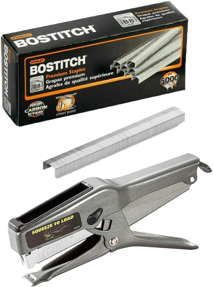 Premium Staples 0.25 Inch Leg Full Strip 5000 Pcs with Heavy Duty 45 ...