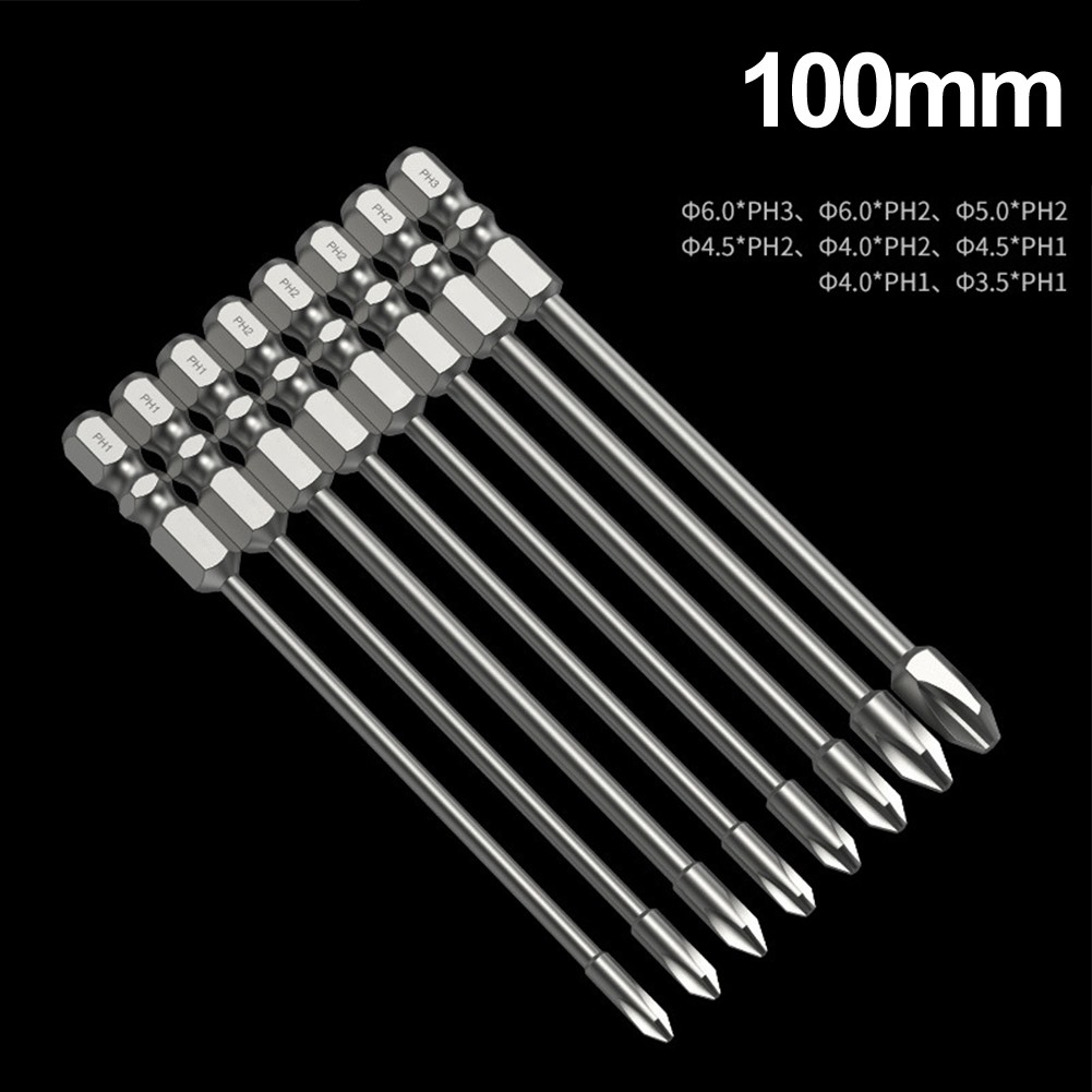 Premium Steel Cross Screwdriver Bits Set with Magnetic Feature (75100mm ...