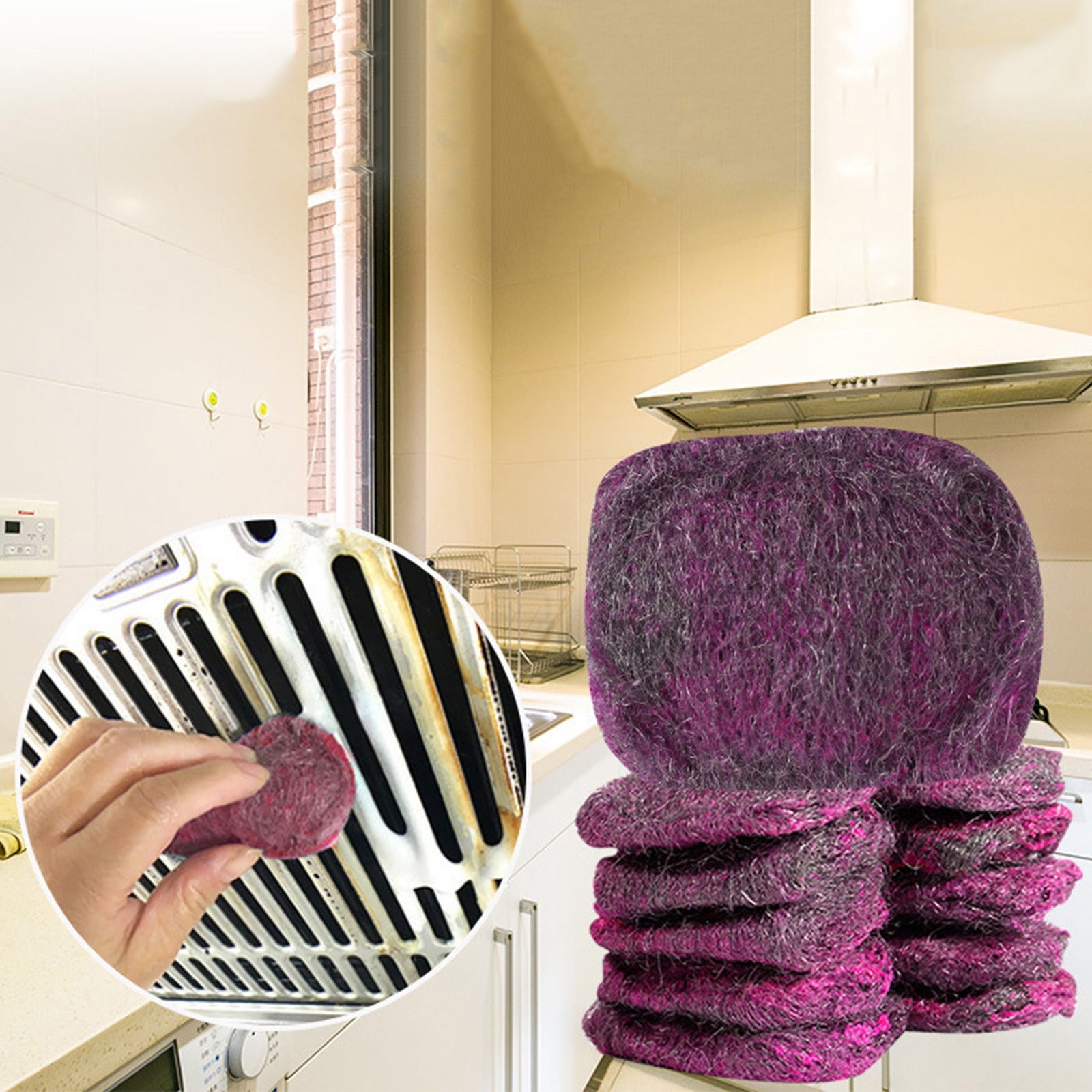 Premium Steel Wool Scrubbing Pads | 10-Pack Heavy Duty Metal Scouring ...