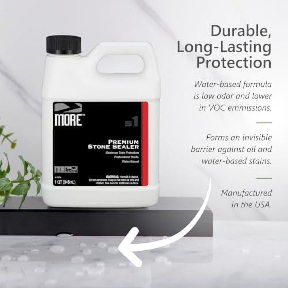 MORE Premium Stone Sealer - Water-Based Protectant - Granite, Marble ...
