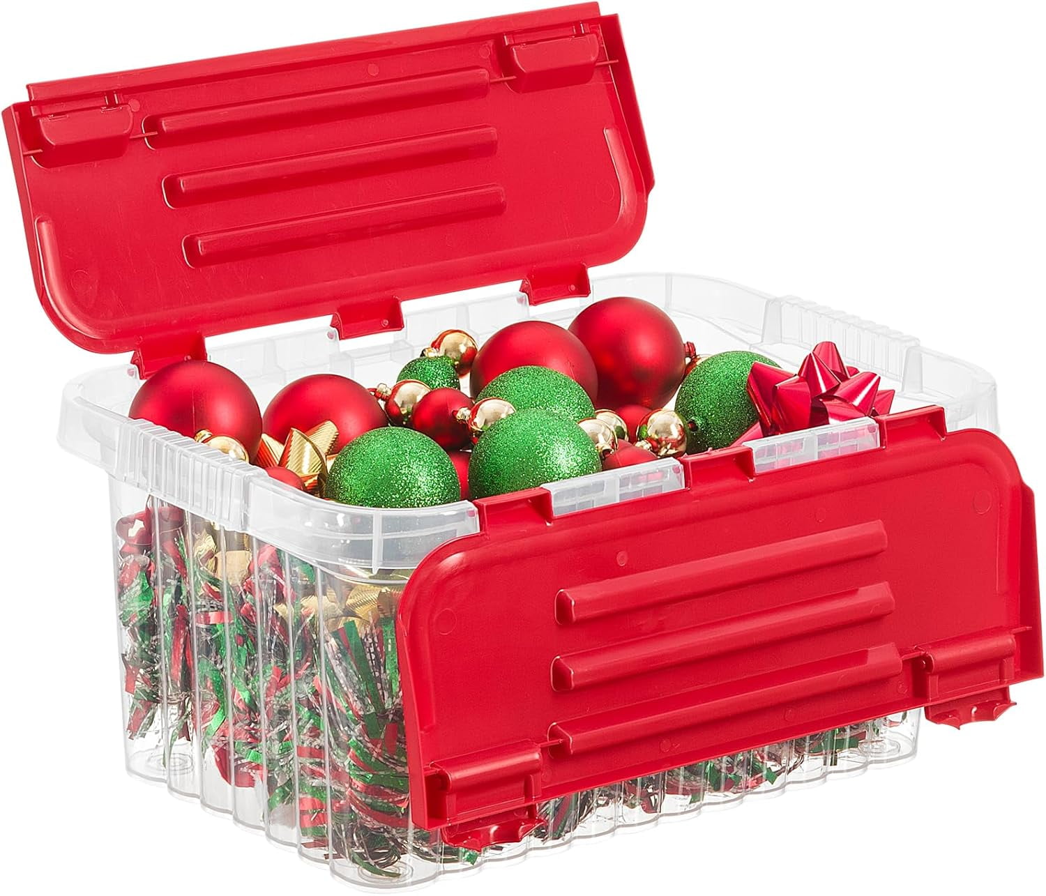 Premium Storage Bins with Hinged Lids, Organizing Plastic Container ...