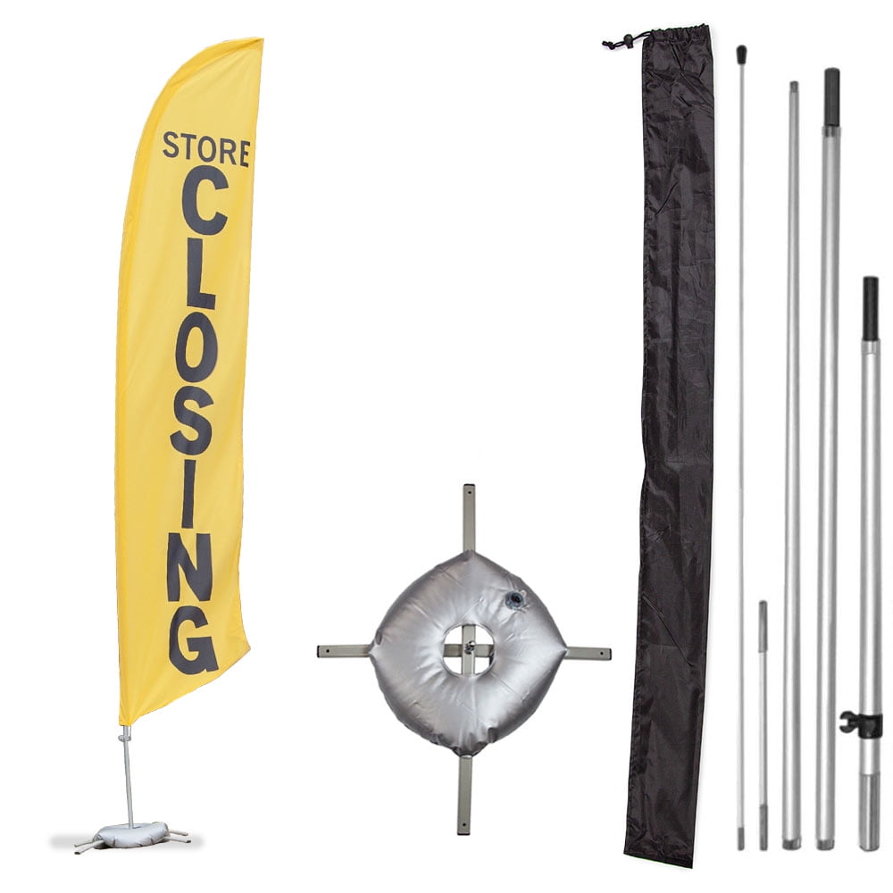 Premium Store Closing Feather Flag Kit - Includes 13ft Sectional ...