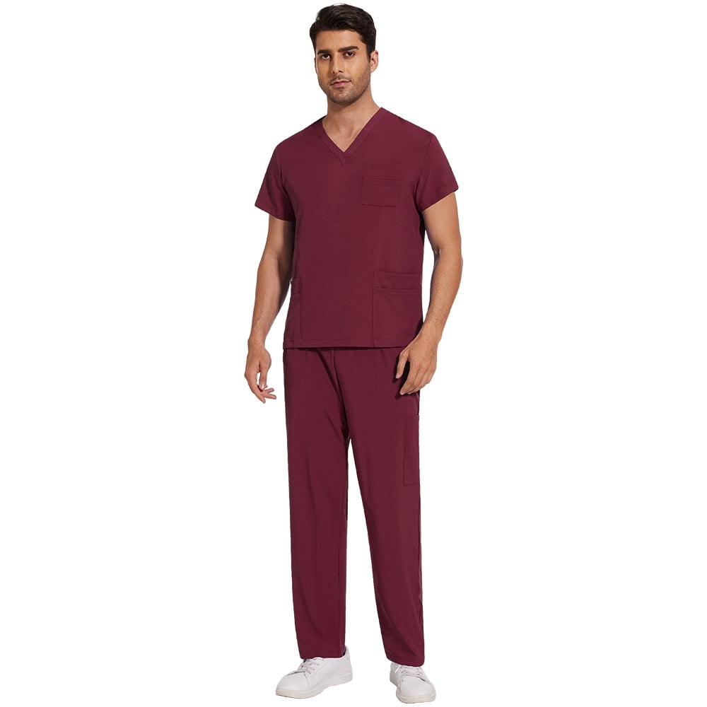 Premium Straight Leg Medical Scrub Set Soft Matte Healthcare Uniform ...