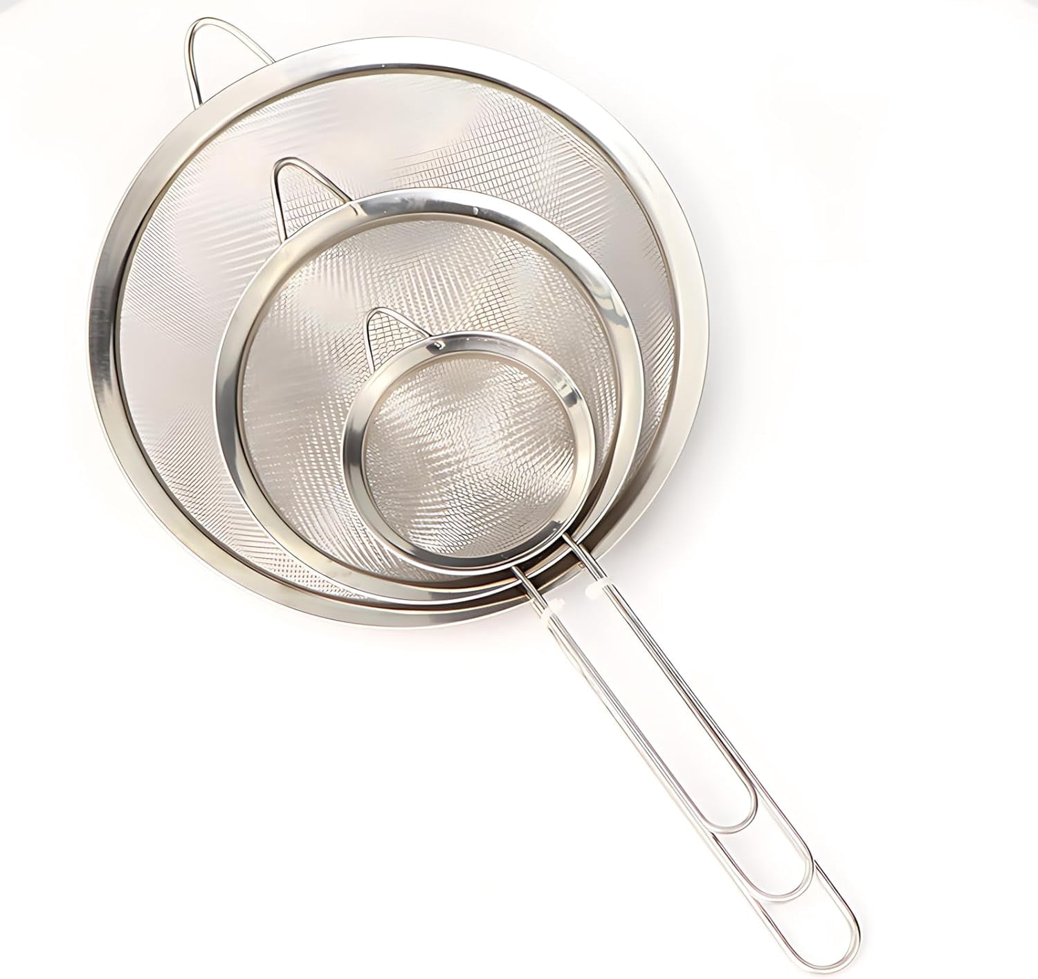 Premium Strainer Set: 3-Piece Stainless Steel Fine Mesh Sieves ...