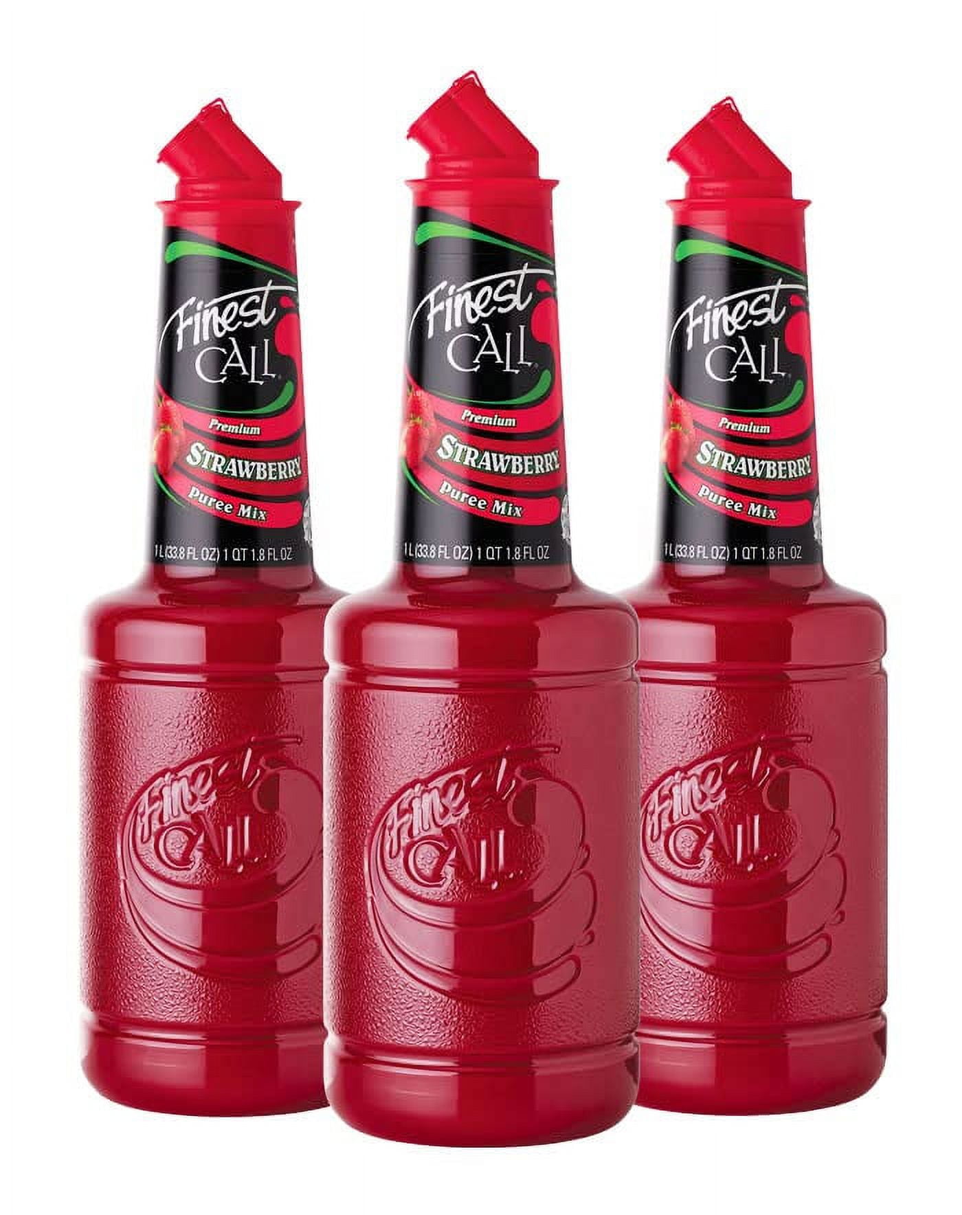 Premium Strawberry Puree Drink Mix, 1 Liter Bottle (33.8 Fl Oz), Pack ...