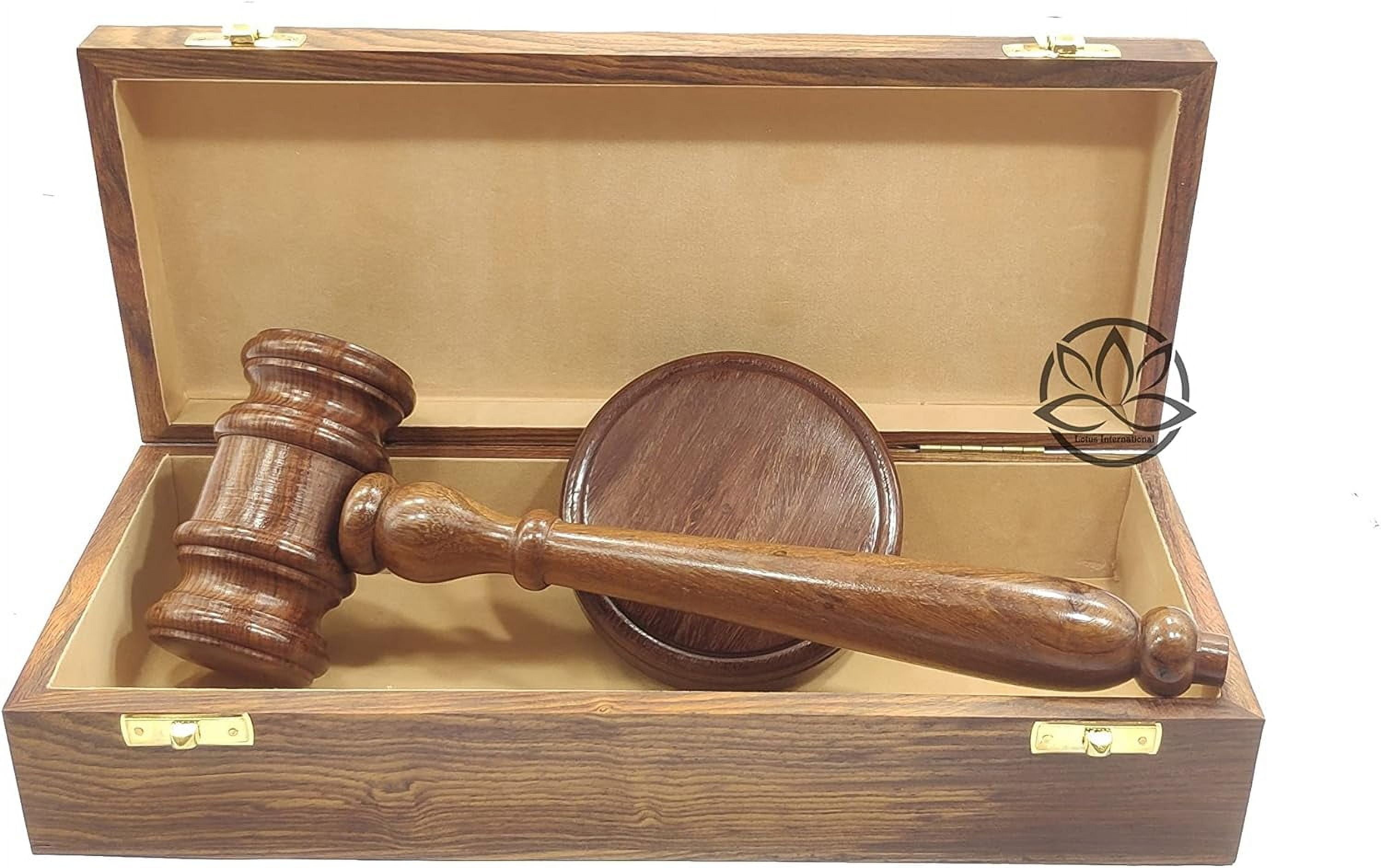 Premium Sturdy Unbreakable-Joint Wooden Gavel Boxed Set Cream Color ...