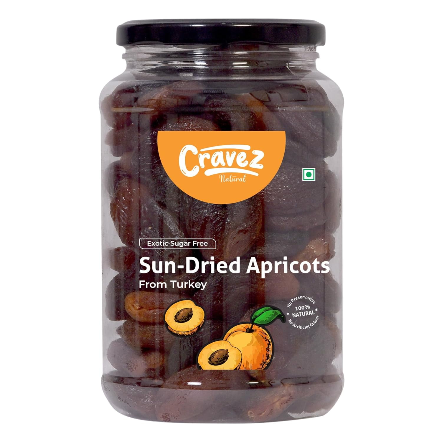 Premium Sun-Dried Seedless Apricots By Cravez 500gm, | Delicious ...