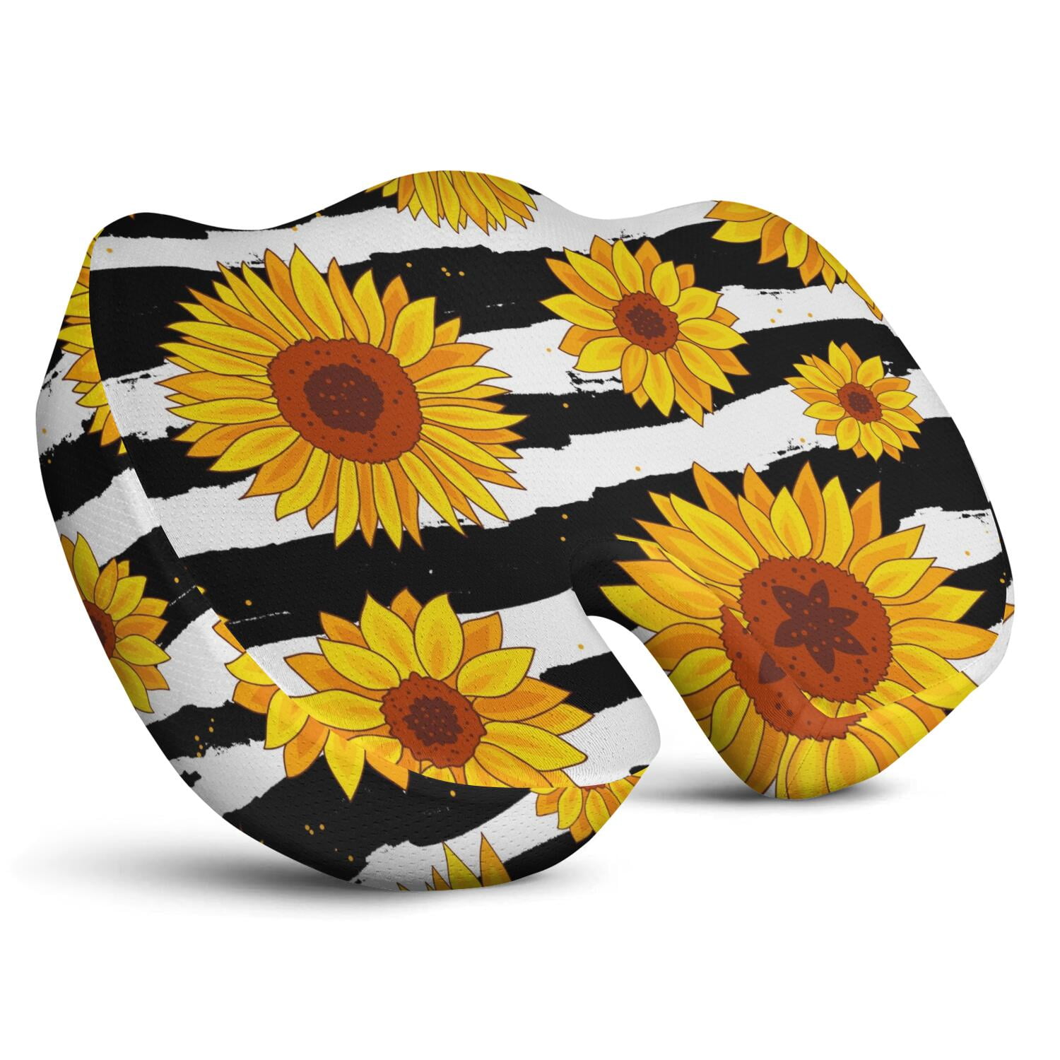 Premium Sunflower Pattern Memory Foam Seat Cushion Ergonomic Chair Pad ...