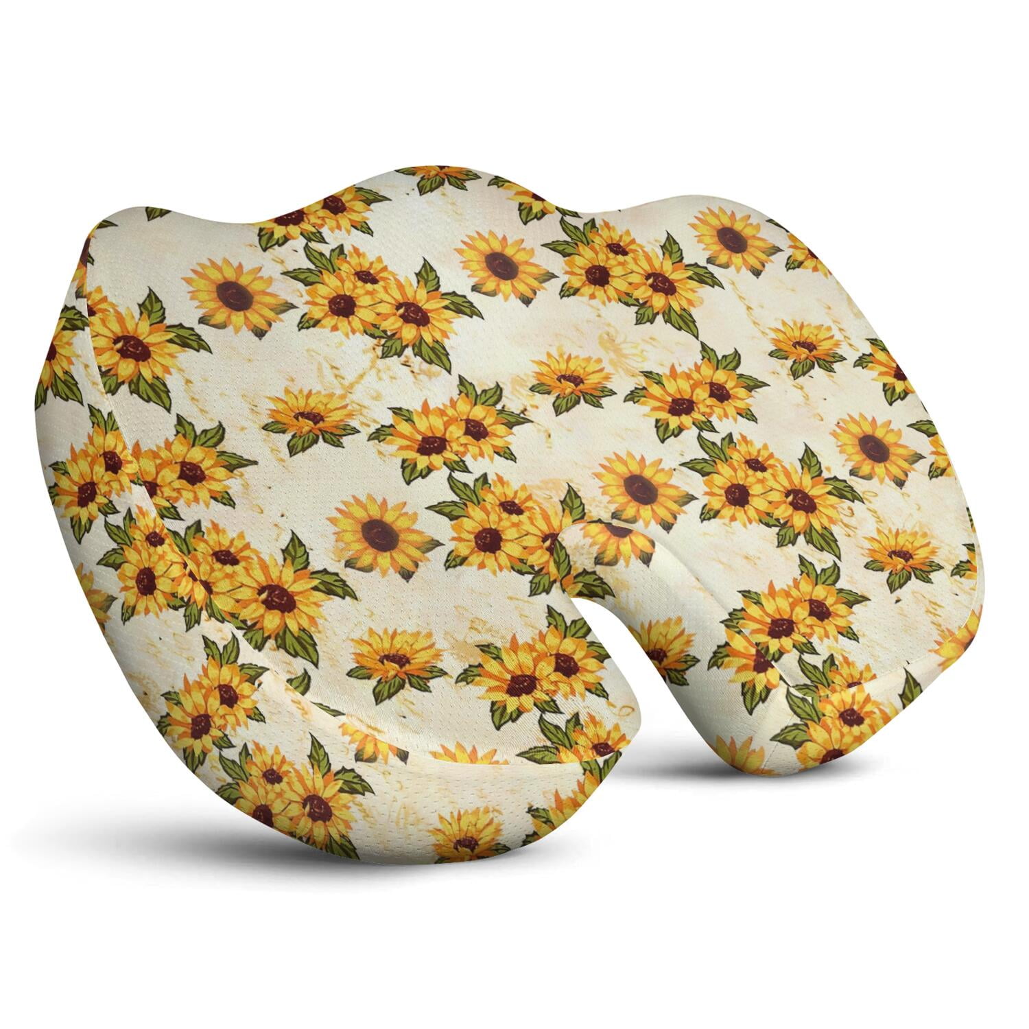 Premium Sunflower Pattern Memory Foam Seat Cushion Ergonomic Chair Pad ...