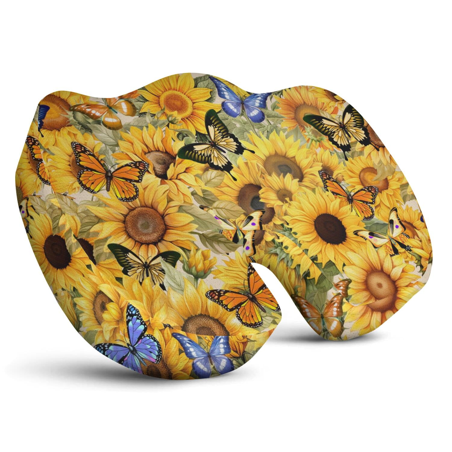 Premium Sunflower Pattern Memory Foam Seat Cushion Ergonomic Chair Pad ...