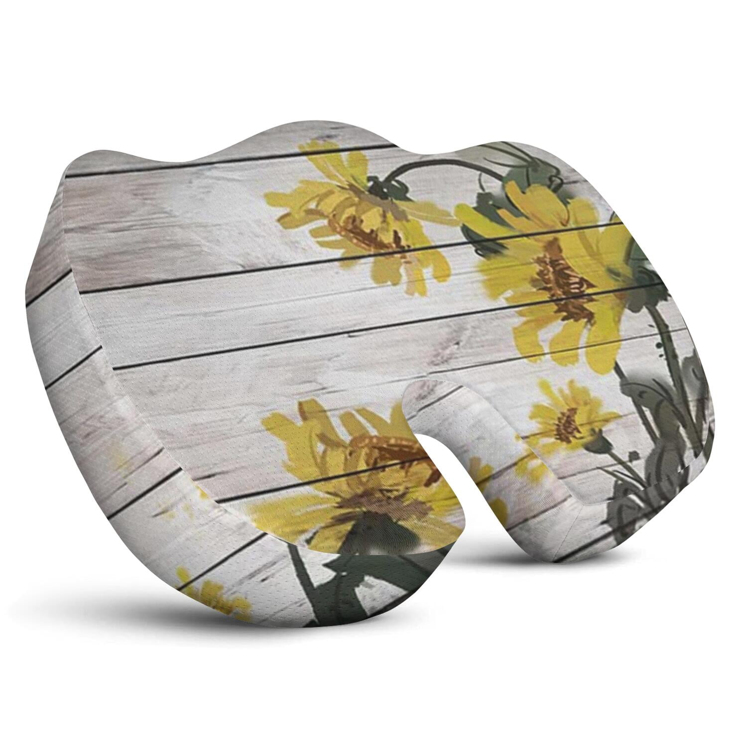 Premium Sunflower Pattern Memory Foam Seat Cushion Ergonomic Chair Pad ...
