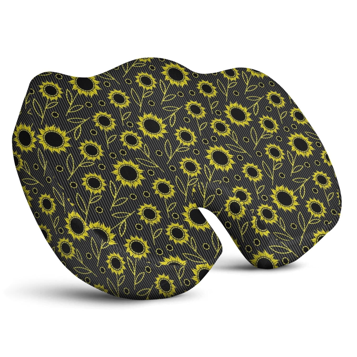 Premium Sunflower Pattern Memory Foam Seat Cushion Ergonomic Chair Pad ...