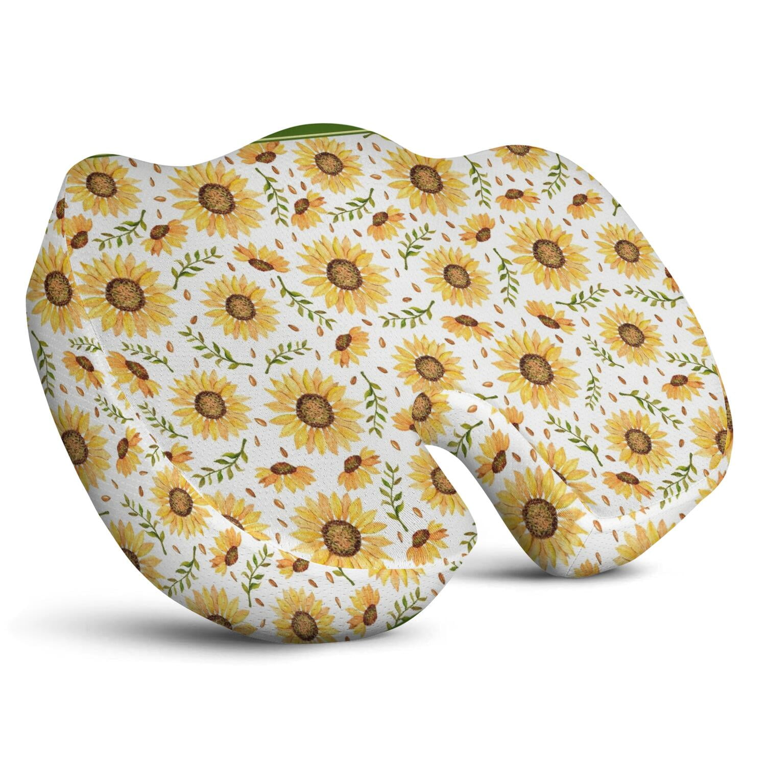 Premium Sunflower Pattern Memory Foam Seat Cushion Ergonomic Chair Pad ...