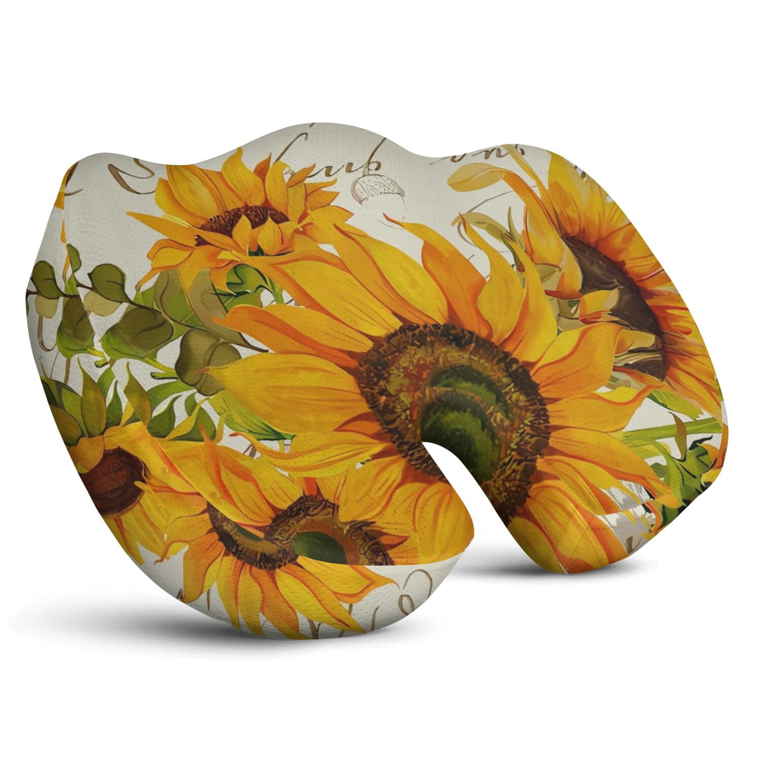 Premium Sunflower Pattern Memory Foam Seat Cushion Ergonomic Chair Pad ...