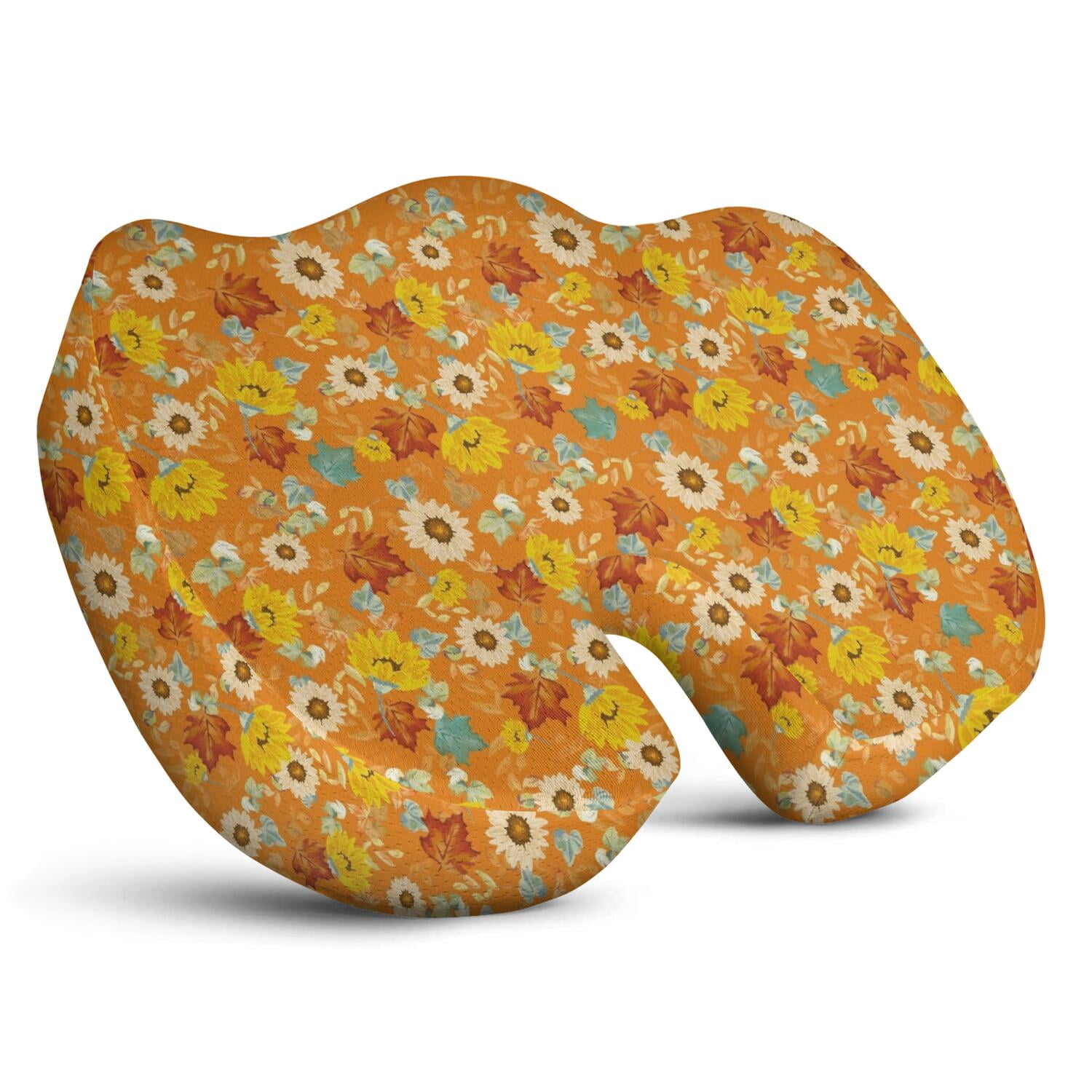 Premium Sunflower Pattern Memory Foam Seat Cushion Ergonomic Chair Pad ...