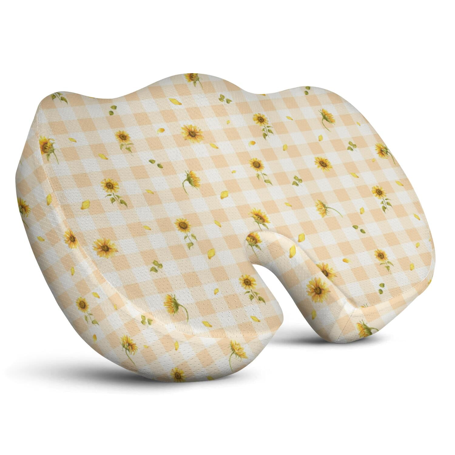 Premium Sunflower Pattern Memory Foam Seat Cushion Ergonomic Chair Pad ...