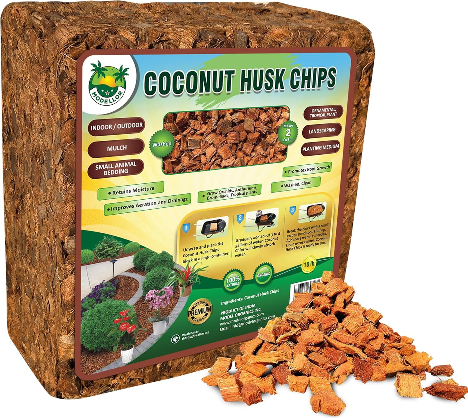 Premium Super Washed, Clean, Coco Chips, Yields 2 cu ft. of Loose Chips ...