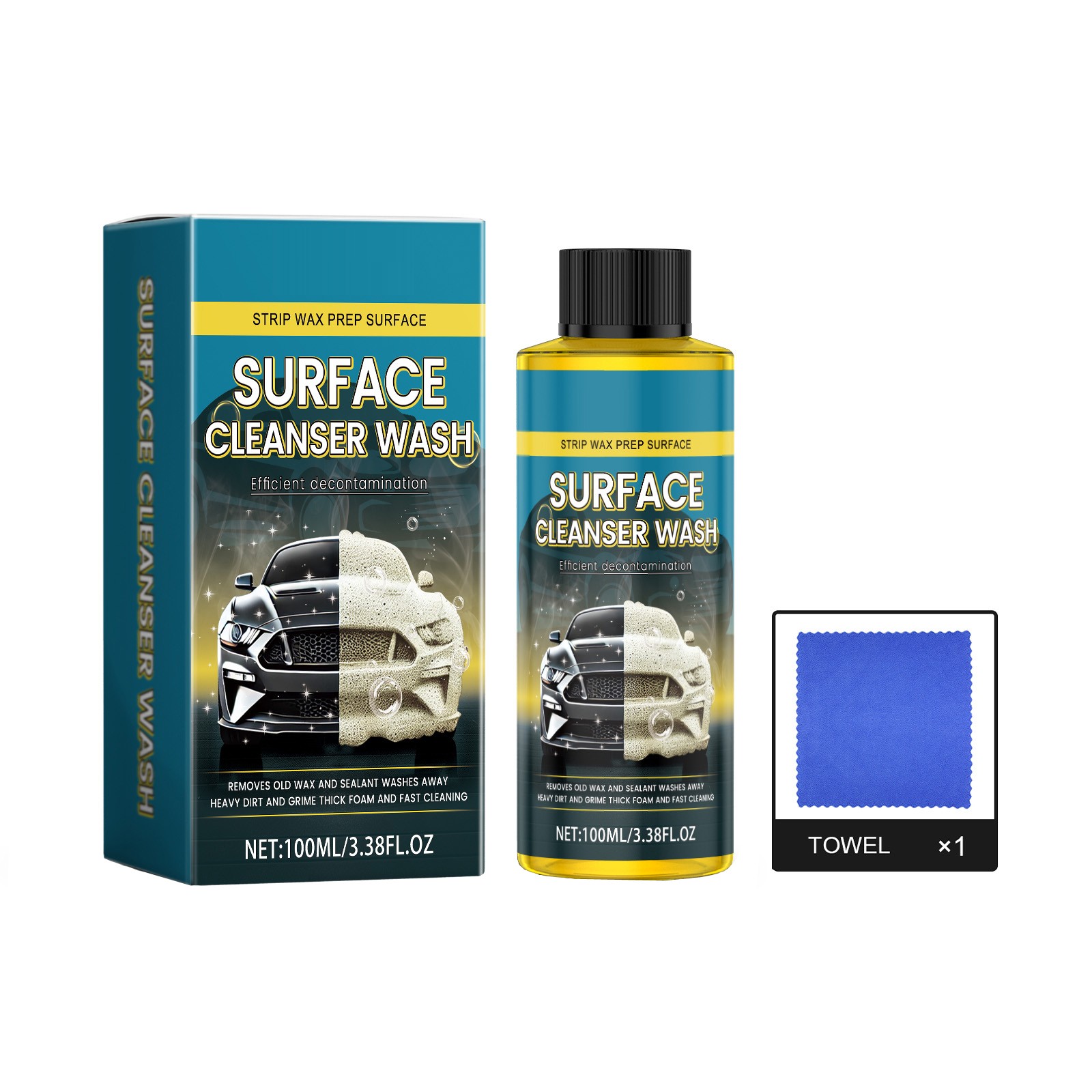 Premium Surface Cleanser Wash for Cars 100ml Formula with Towel ...