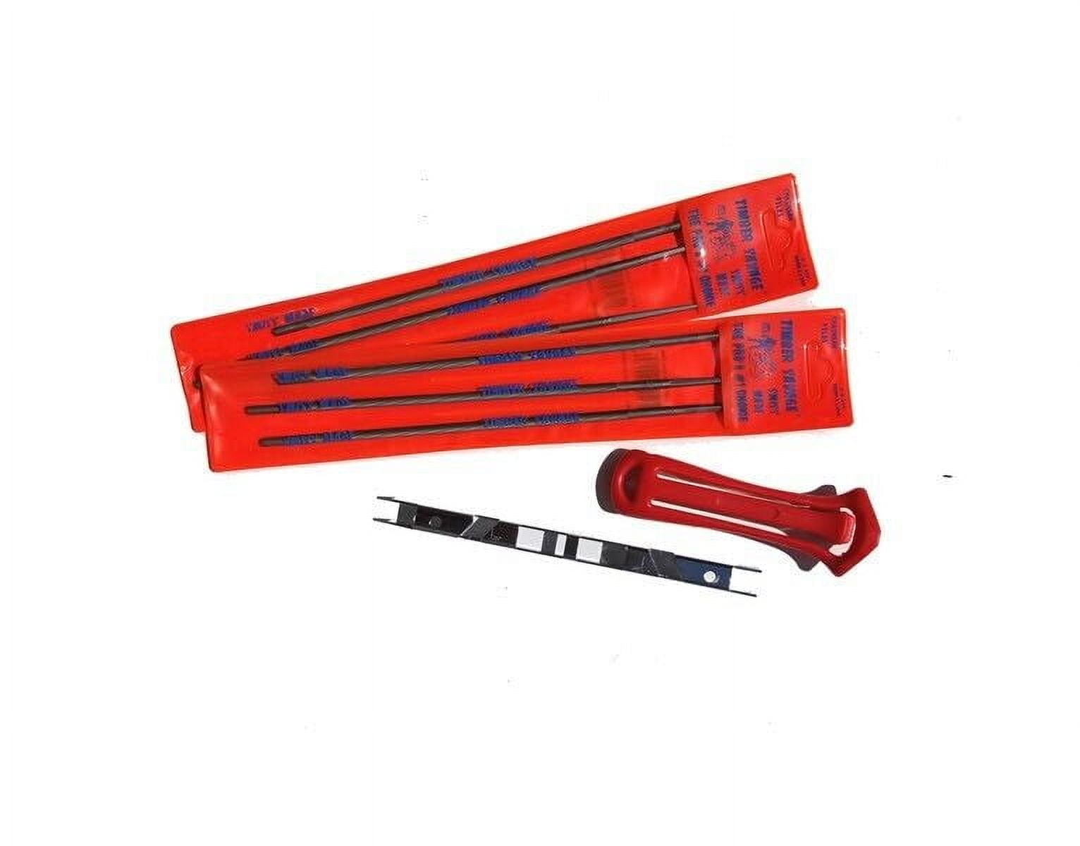 Premium Swiss Chainsaw Files 3/16" 6-Pack with Guide Tool & Handle for ...
