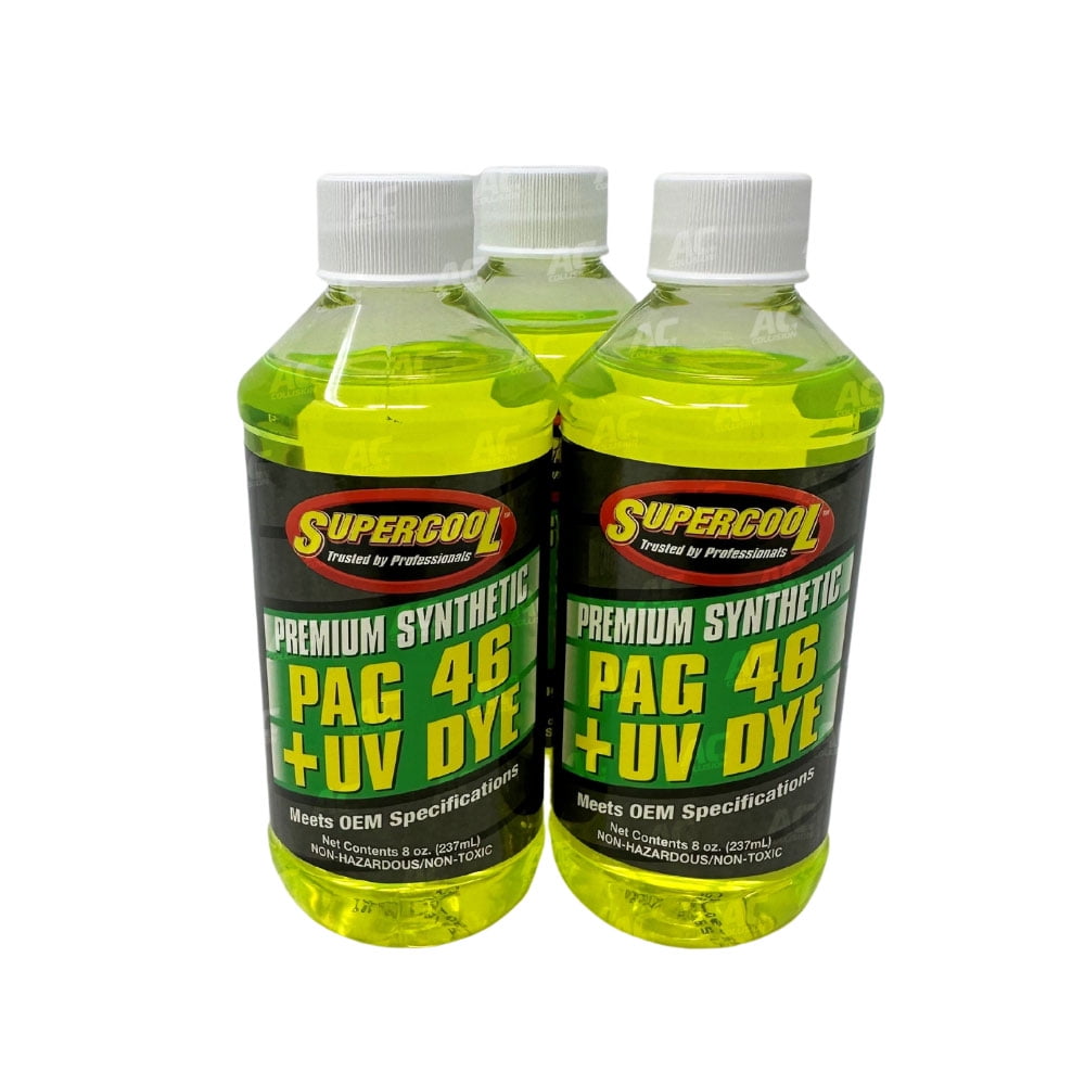 Premium Synthetic A/C Refrigerant Oil PAG 46UV Vis 8oz. for R134a ...