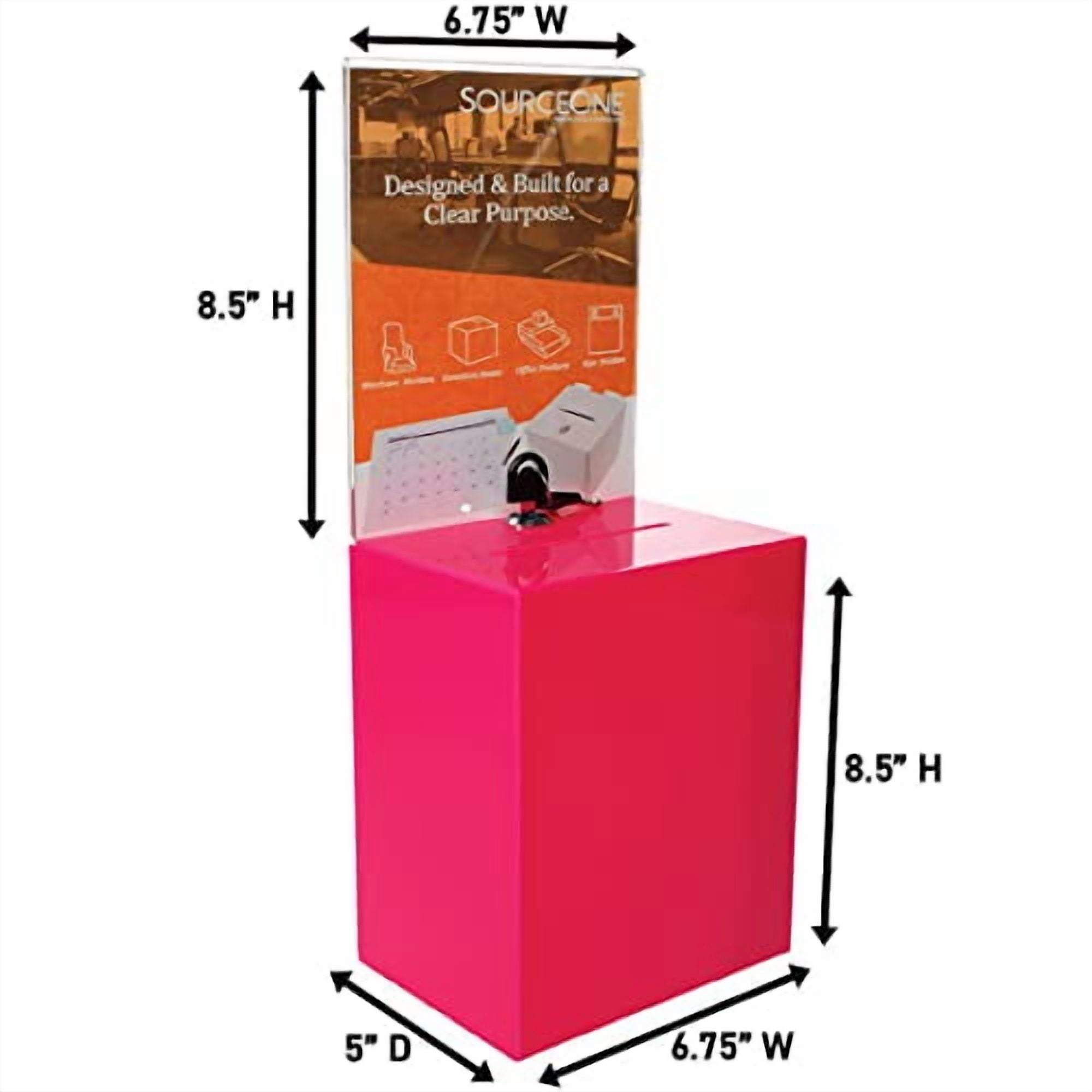 Premium Tall Donation Box for Charity with 6.75″ x 8.5″ Sign Holde ...