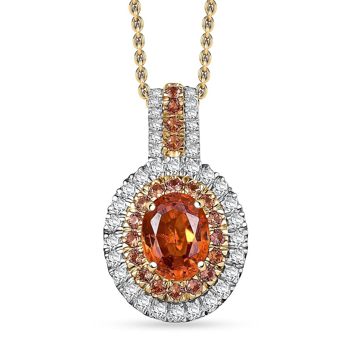 Shop LC Premium Tanzanian Mandarin Garnet Padpardscha Sapphire and I2 ...