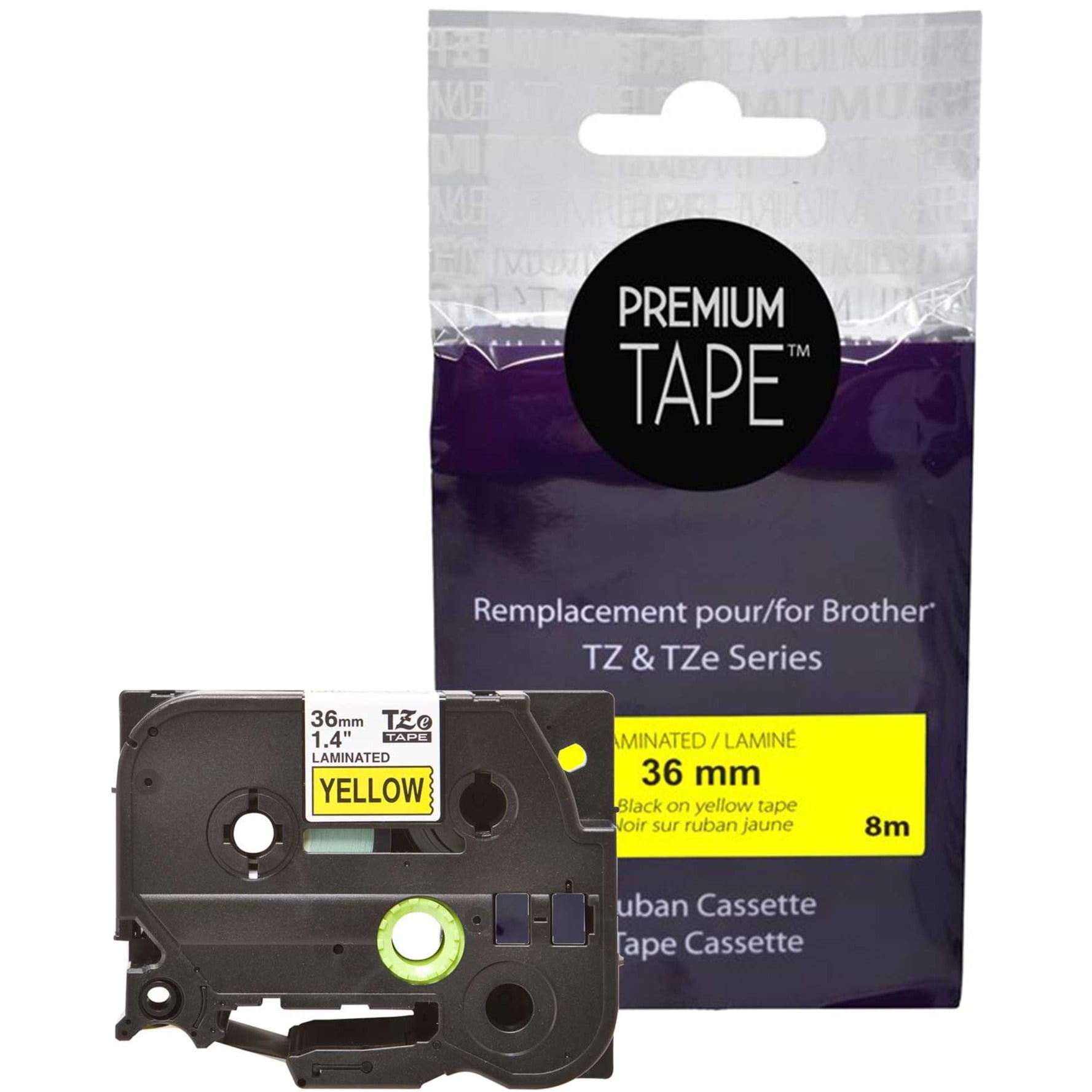 Premium Tape Tape, Alternative for Brother TZ-661, Black on Yellow ...