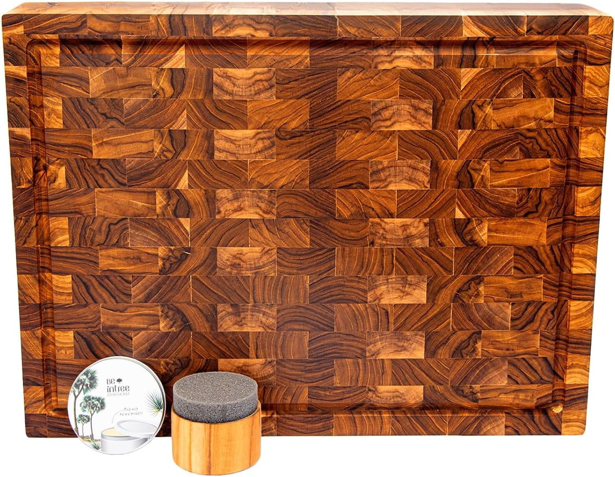 Premium Teak Wood Butcher Block Cutting Board Set - Complete Set with ...