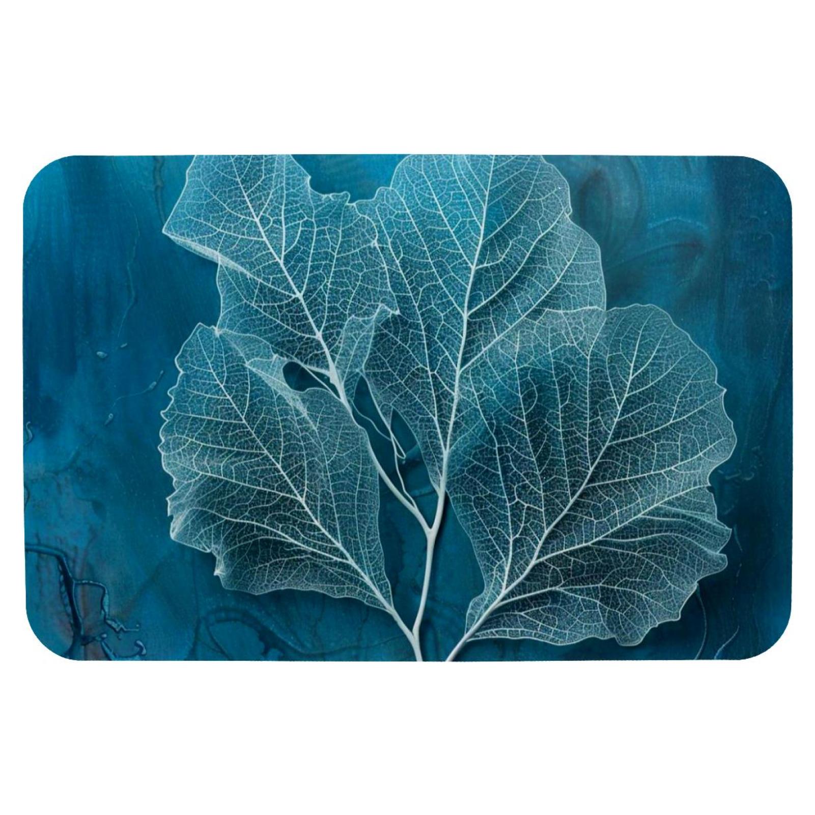 Premium Tech Cloth Rounded Corner Floor Mat - Blue Sea Fan Anti-Slip ...