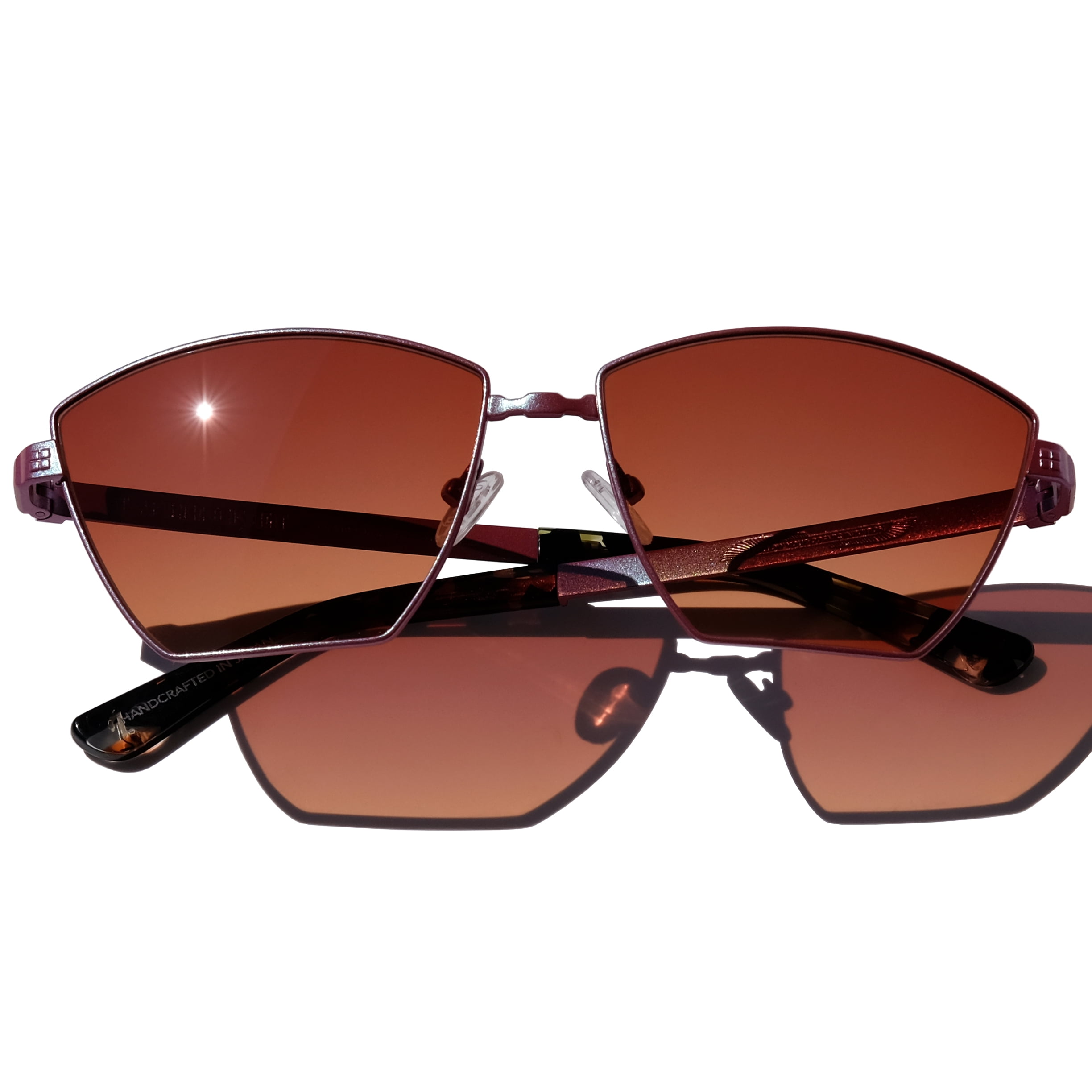 Premium Titanium D-Frame Aviator Unisex Red Maroon Sunglasses, Made in ...