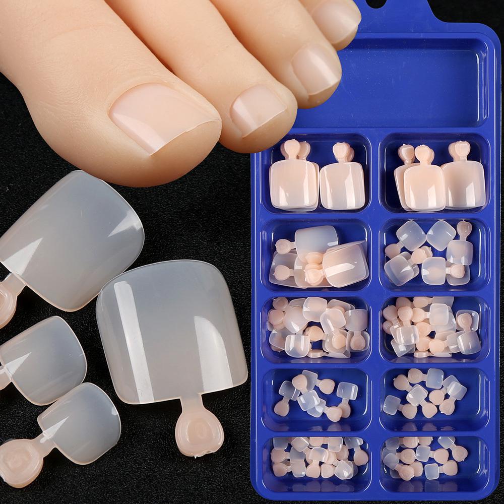 Premium Toenail Cover Stickers - 100 Count Fake Nail Set with Adhesive ...