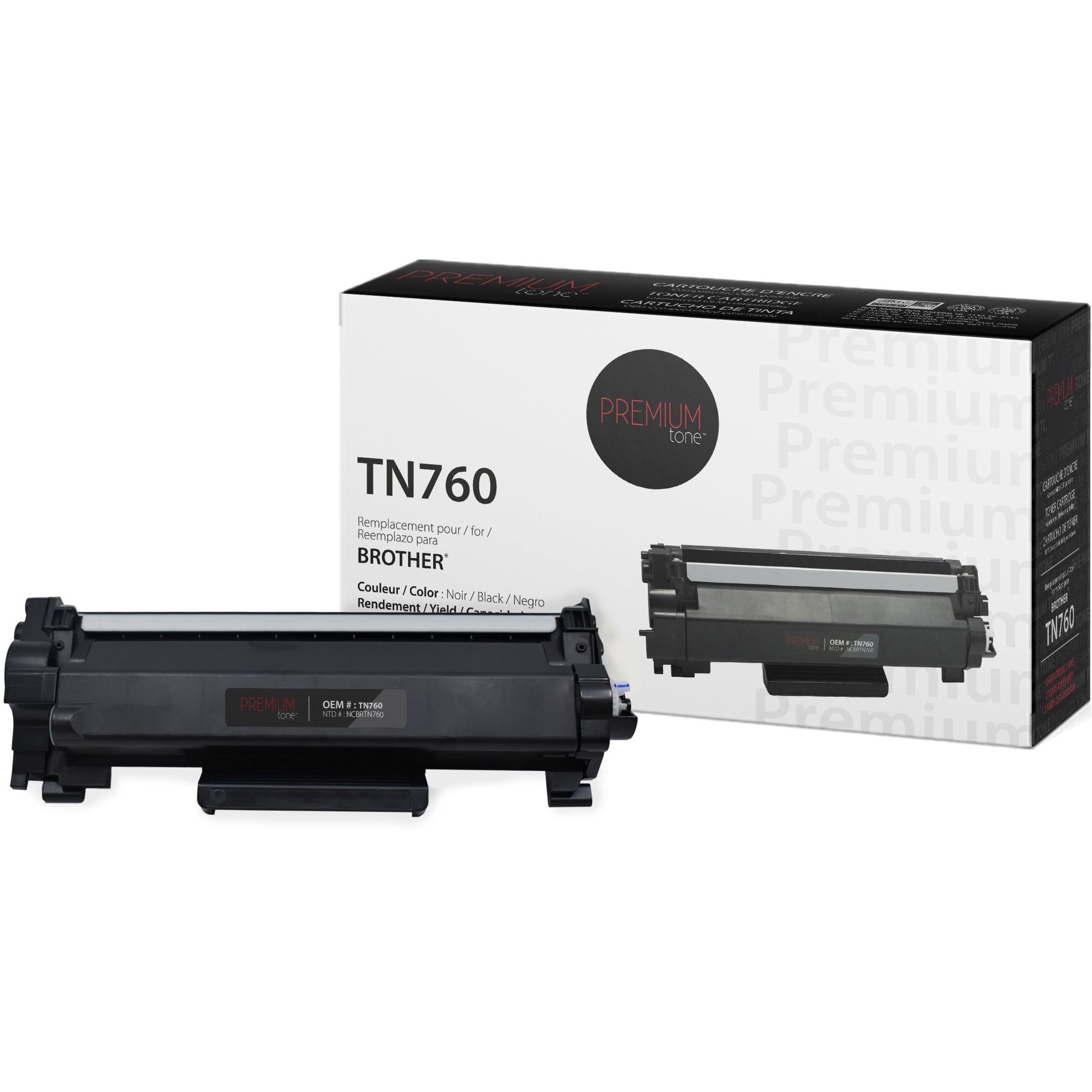 Premium Tone Toner Cartridge, Alternative for Brother TN760, Black ...
