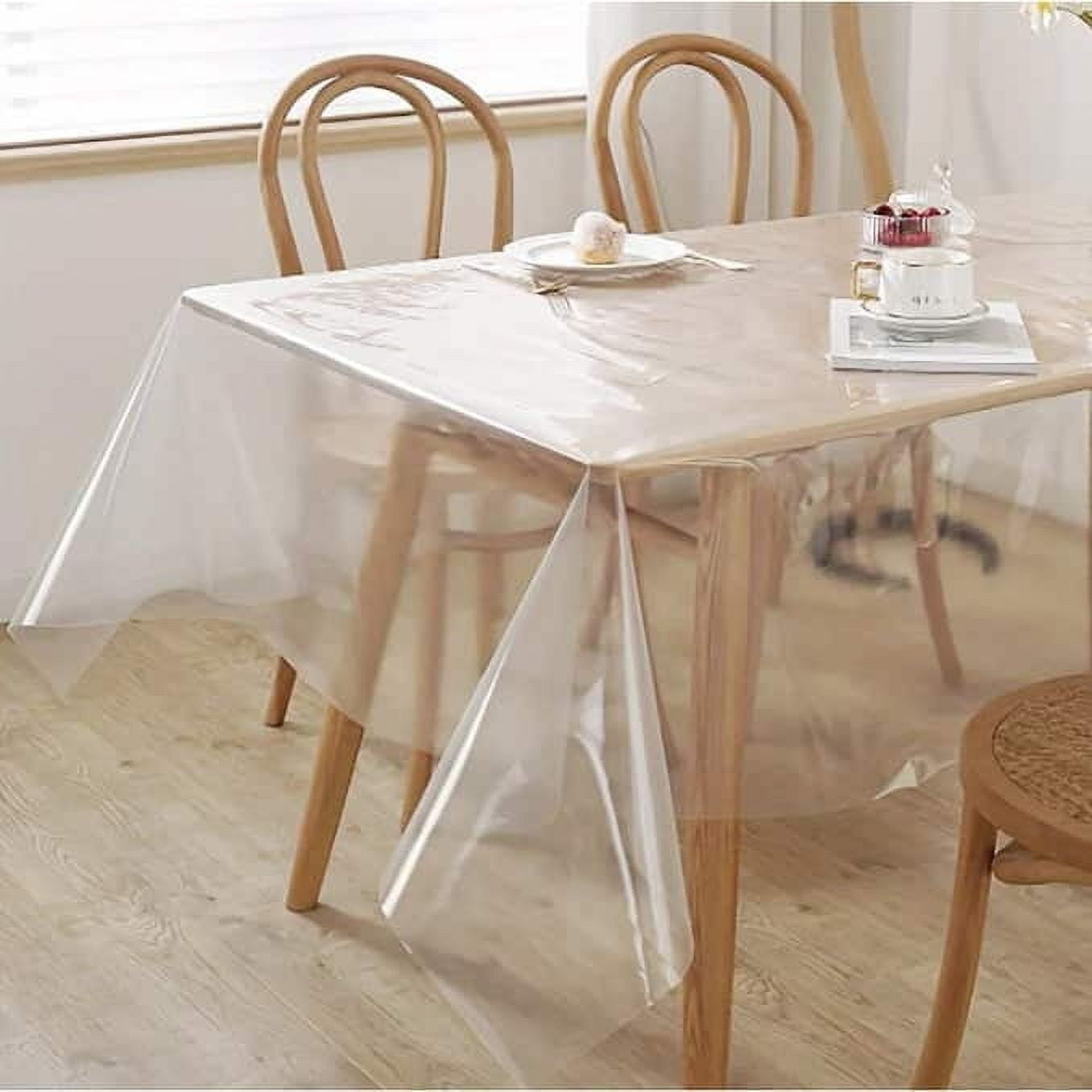Premium Transparent Clear Plastic Tablecloth Protector for Dining Room ...