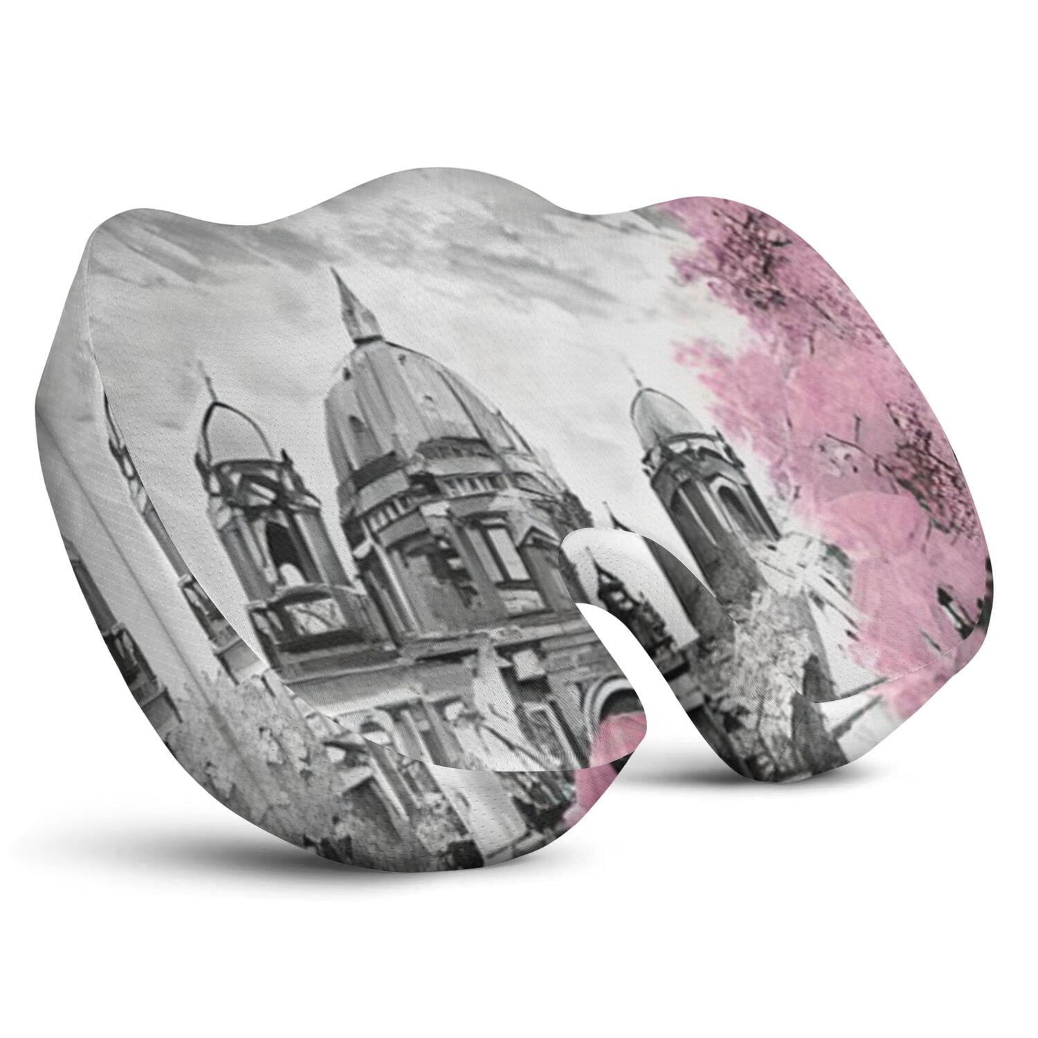 Premium Travel Pattern Memory Foam Seat Cushion Ergonomic Chair Pad for ...