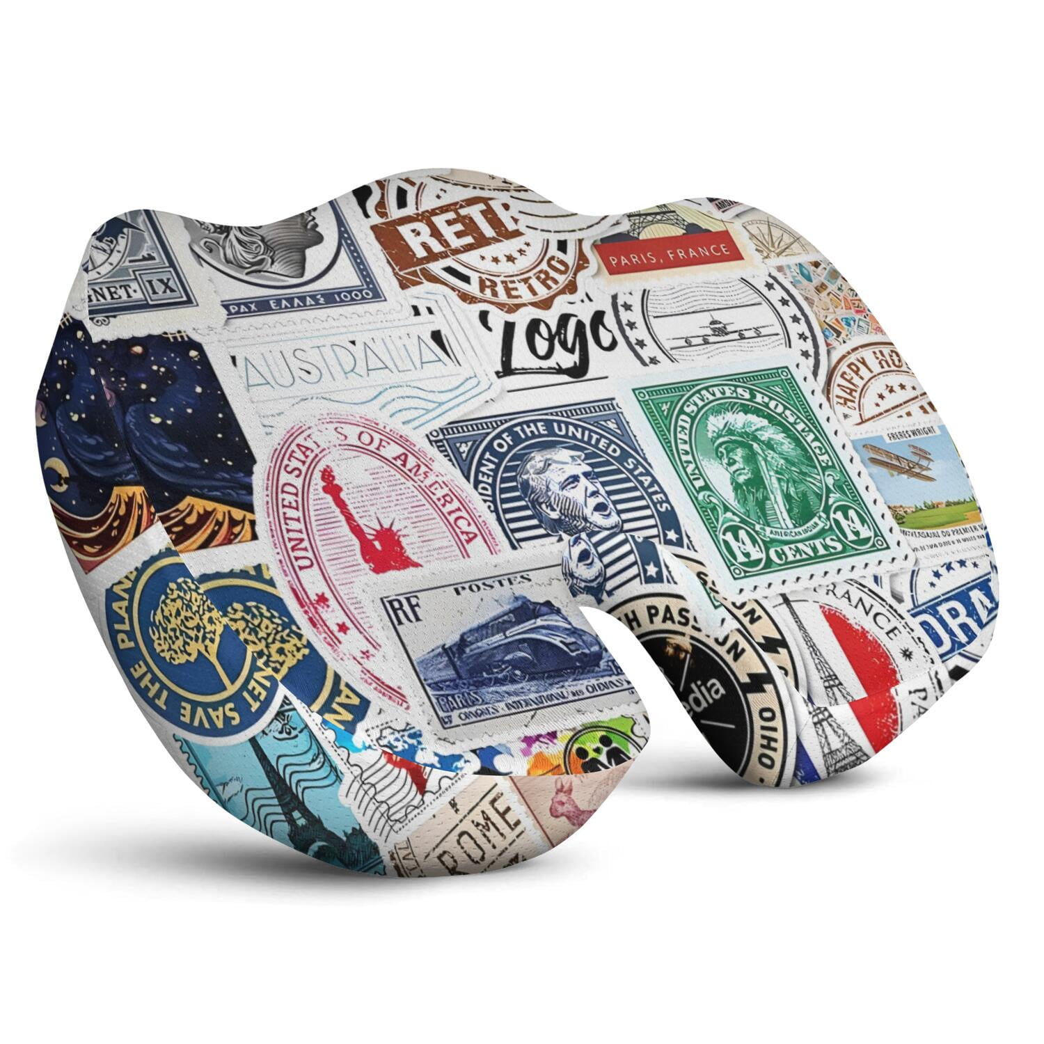 Premium Travel Pattern Memory Foam Seat Cushion Ergonomic Chair Pad for ...