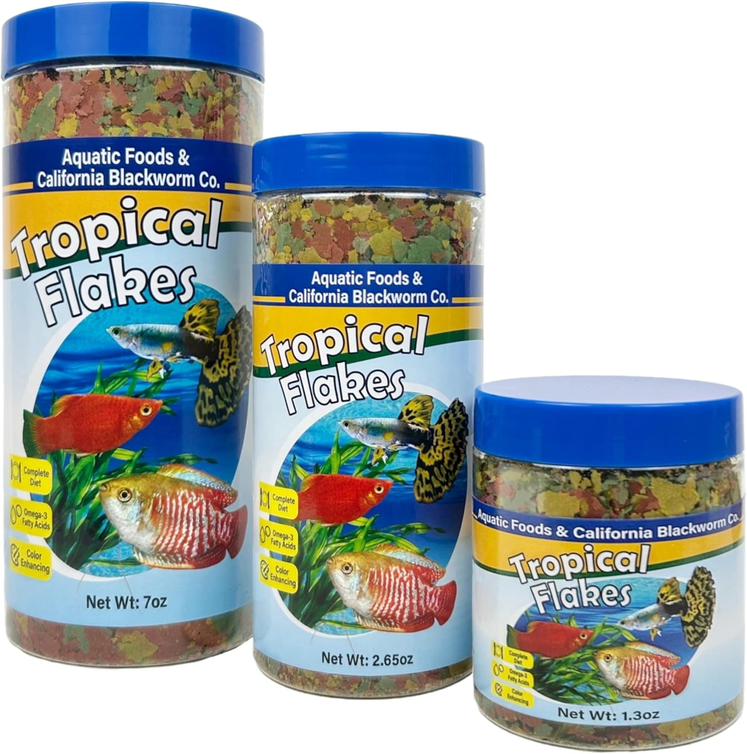 Premium Tropical Fish Flakes, for Angels, Cichlids, Guppies, Live ...